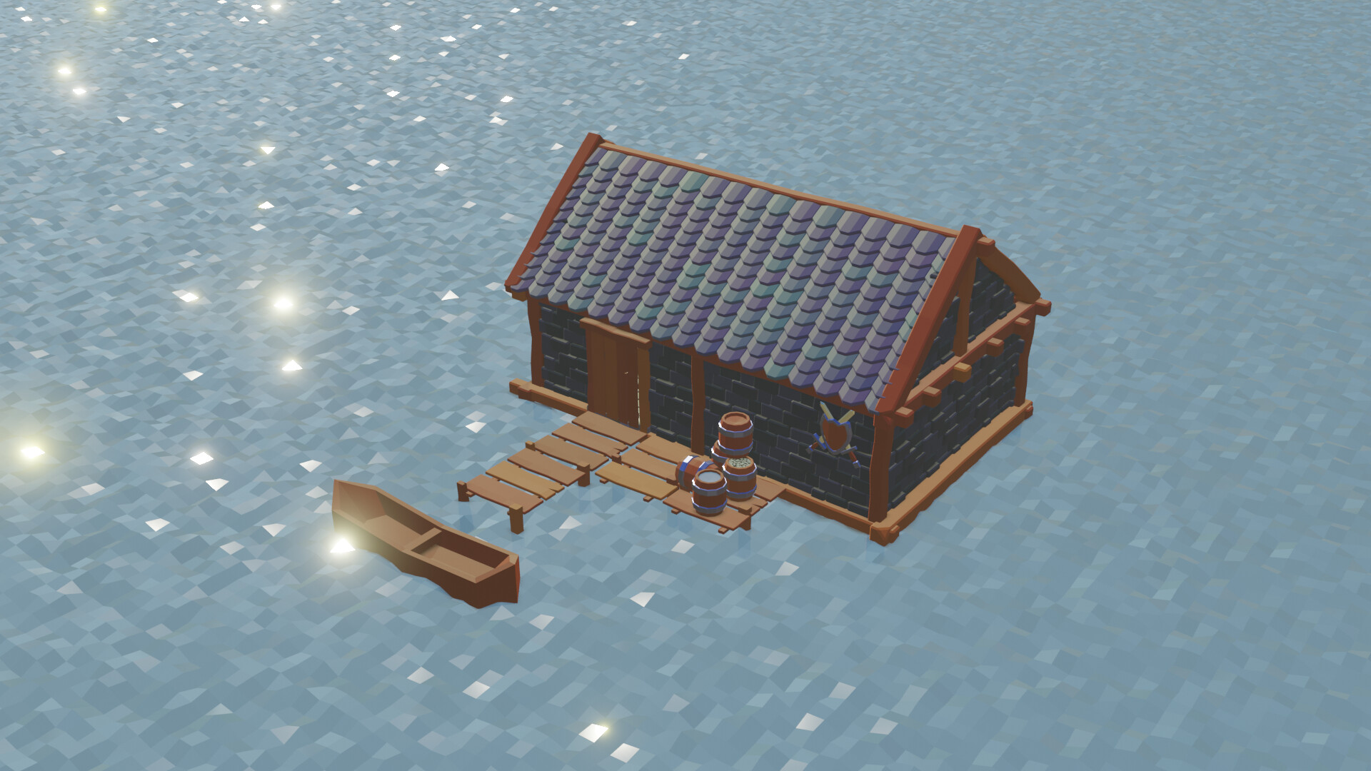 ArtStation - Low Poly Fishing House