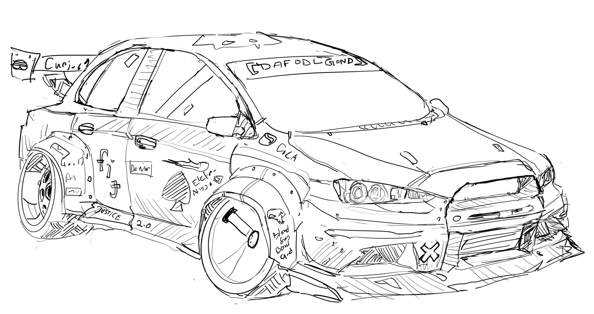 ArtStation - LineStudy Auto Lancer EVO original