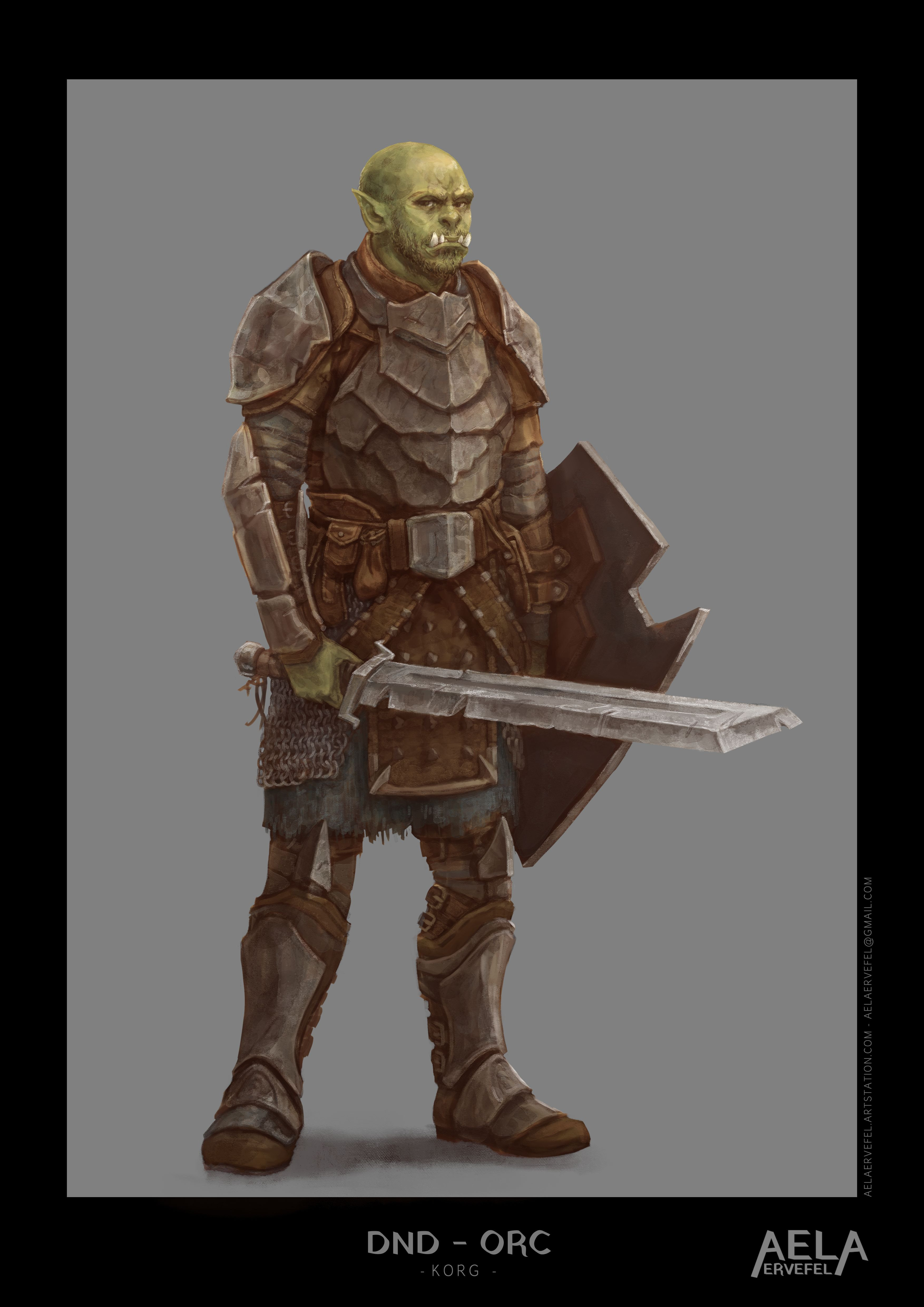 Aela ERVEFEL Portfolio - DnD Korg the orc