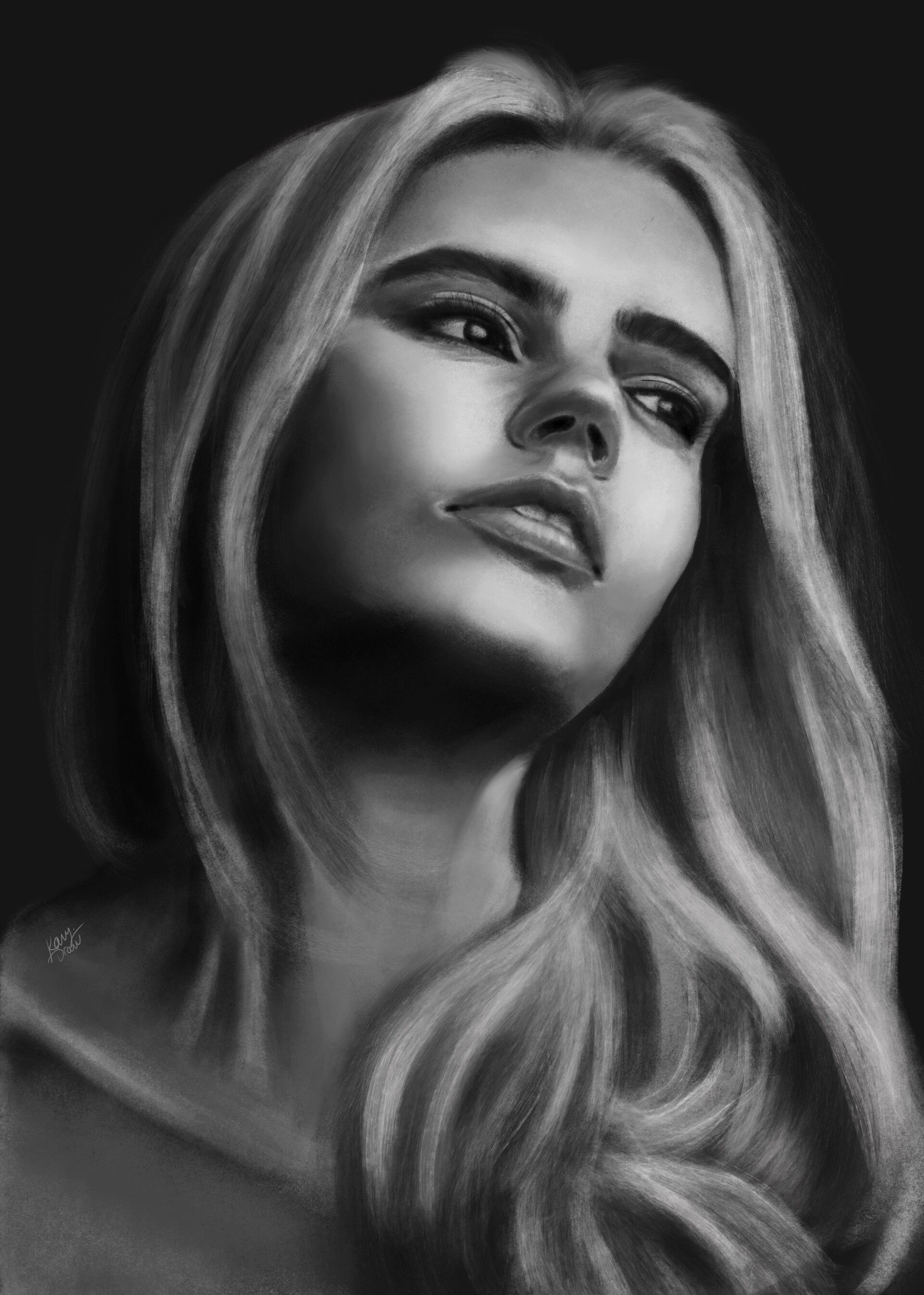ArtStation - Study : Black and white portrait #3