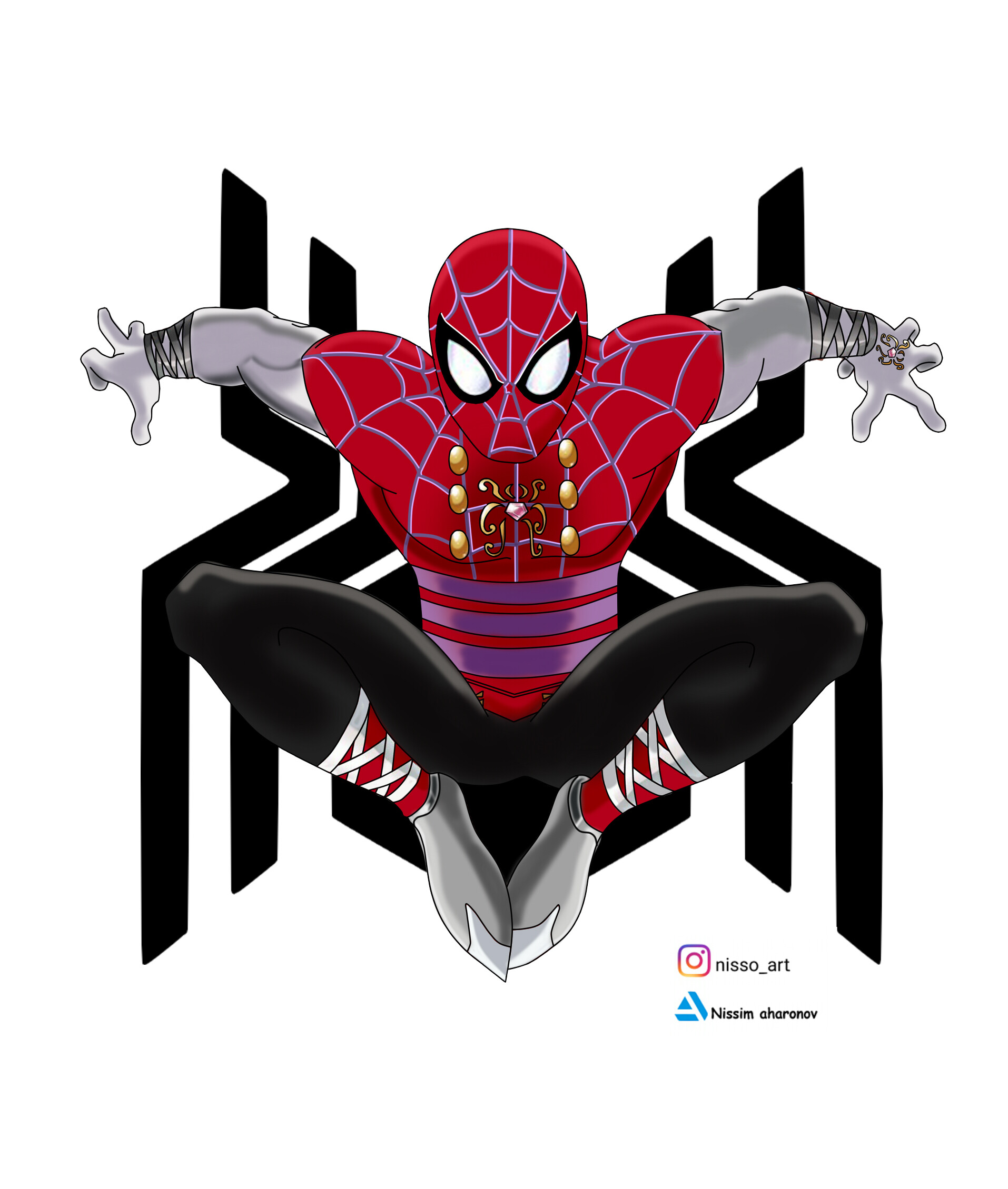 ArtStation - Digimon heroes - spiderman X arukenimon 🕸🕷