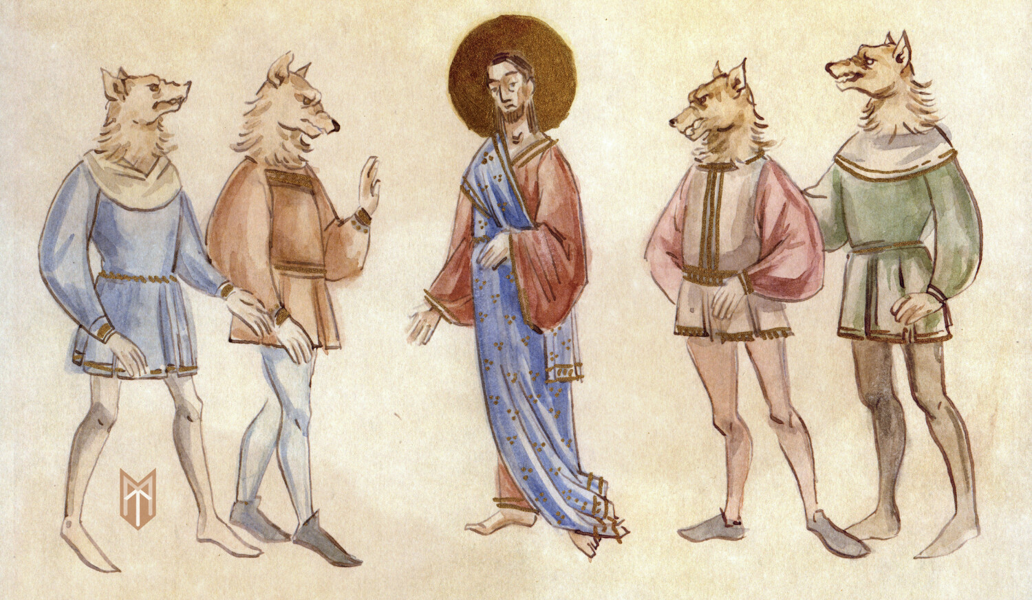 ArtStation - Wolves - Medieval manuscript