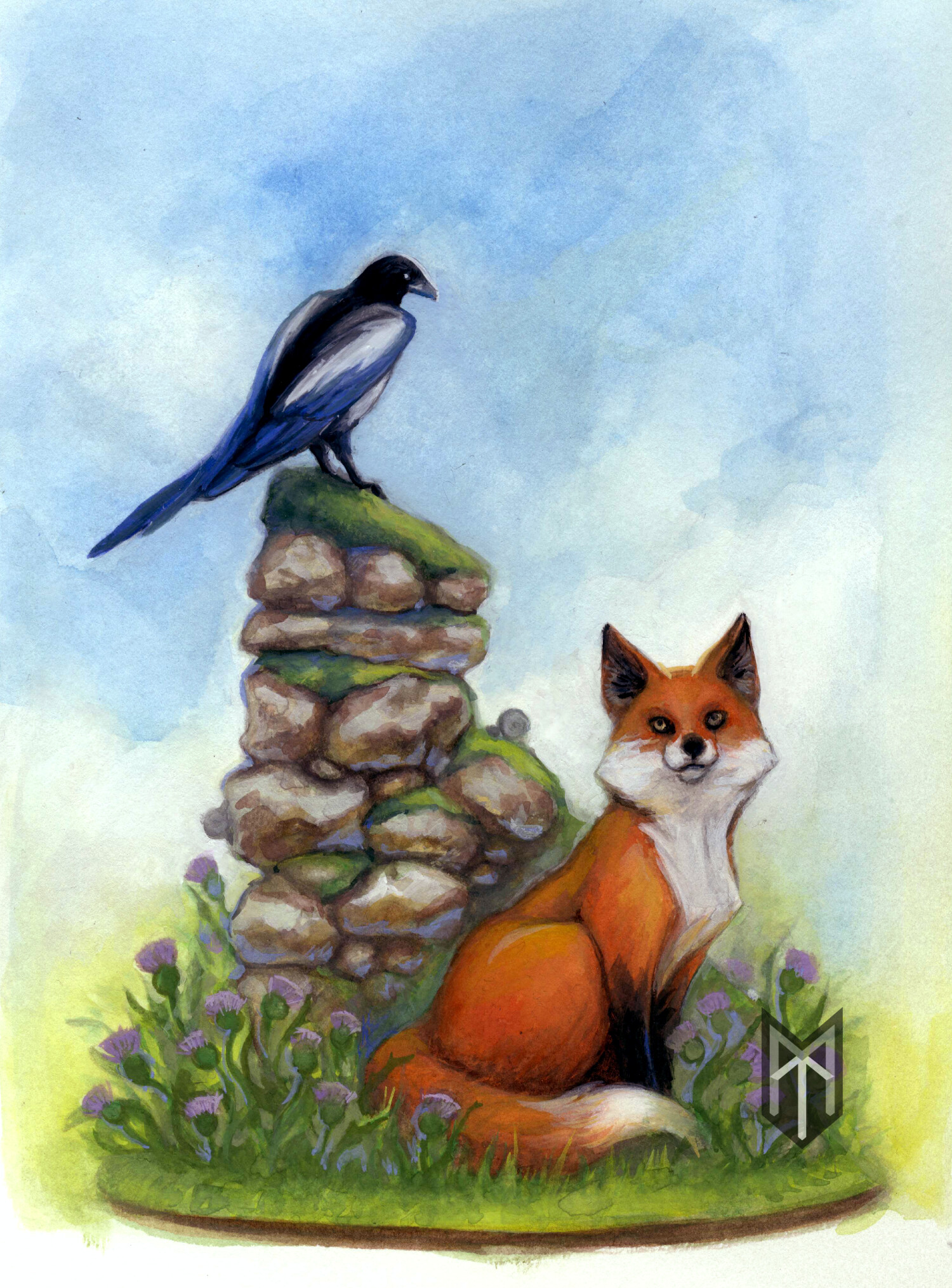 ArtStation - Fox and the Magpie