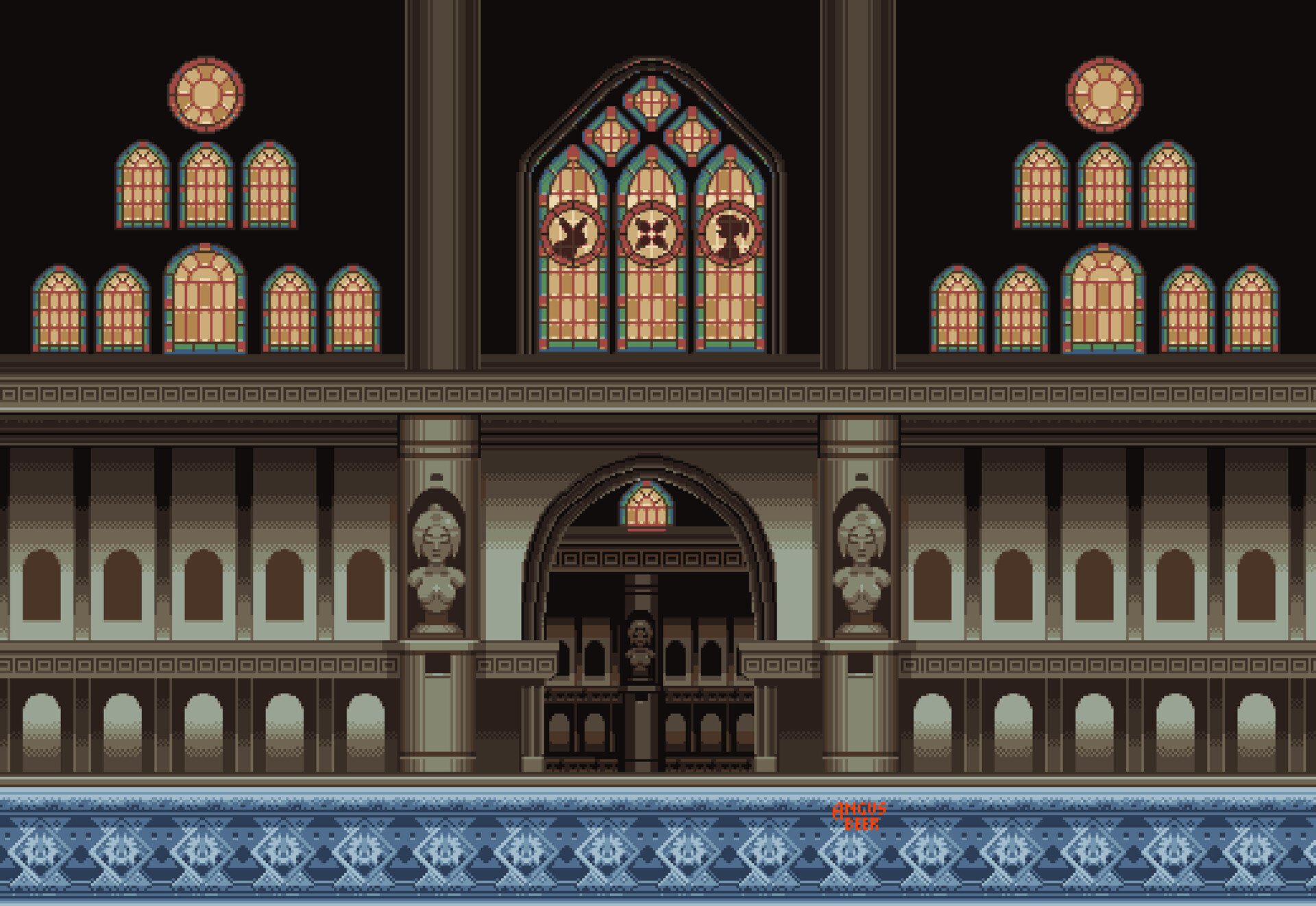 ArtStation - Sunset Witch X- Church Stage Pixel Art