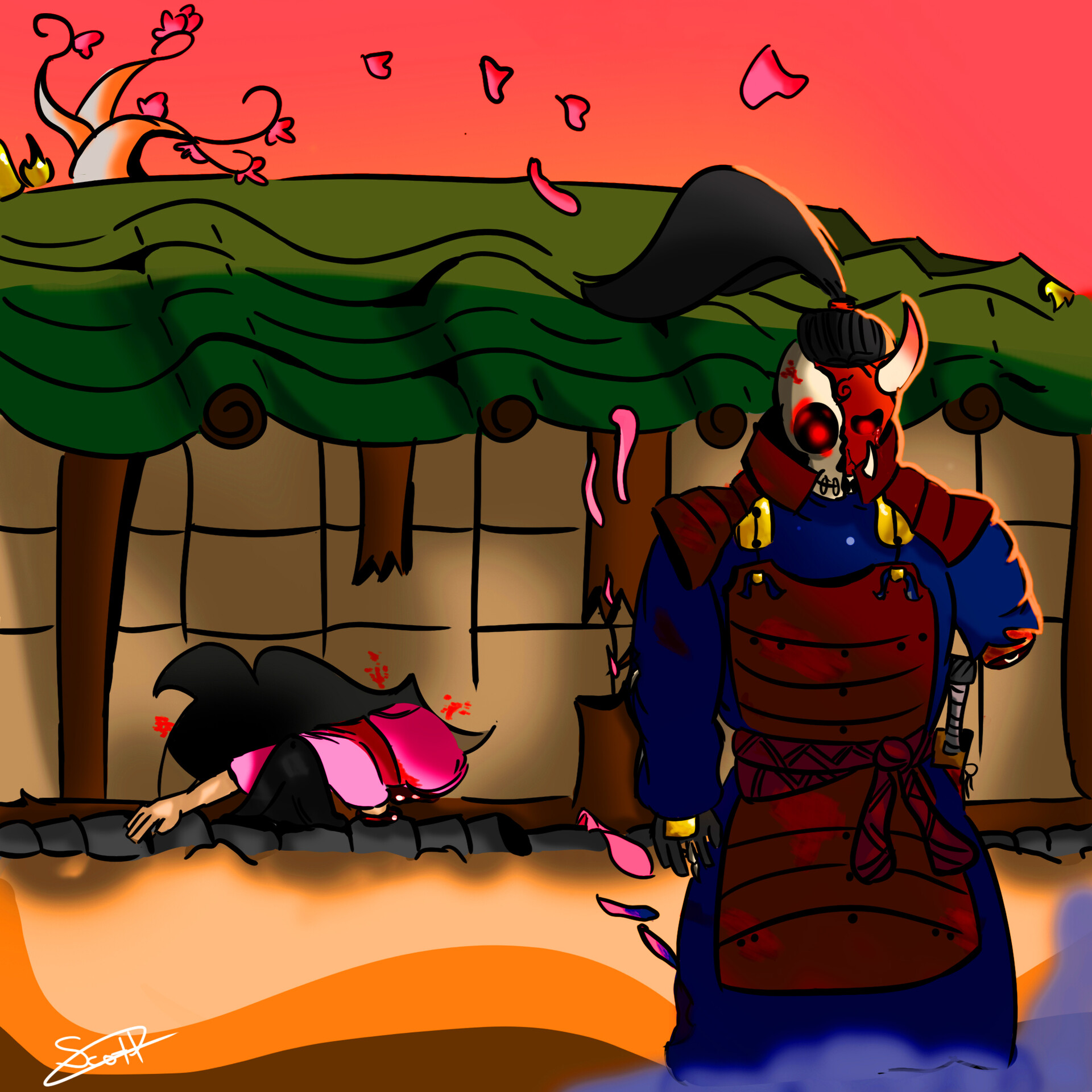 ArtStation - Um samurai amaldiçoado a lutar contra seu amor para o bem ...