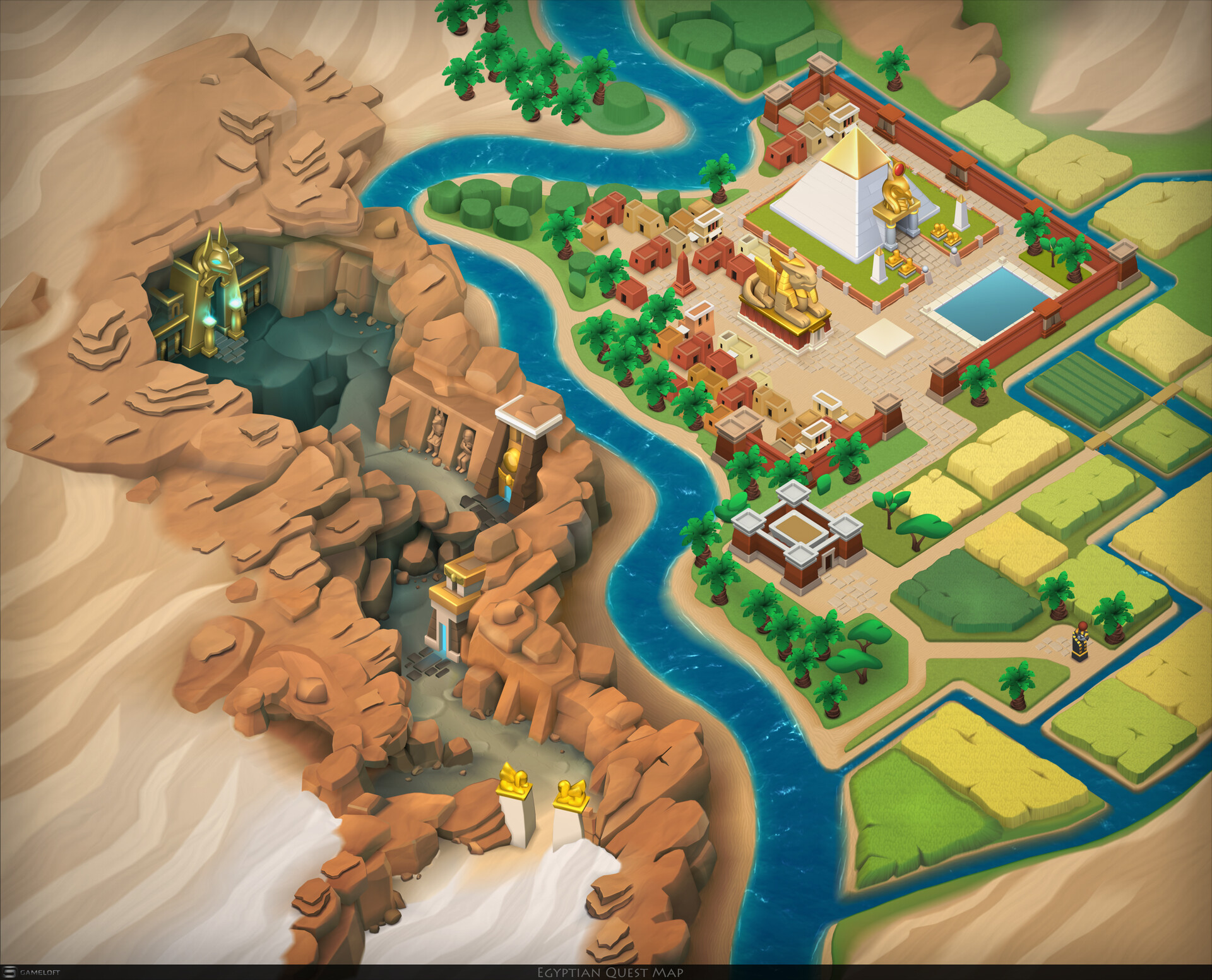 ArtStation - Egyptian Quest Map