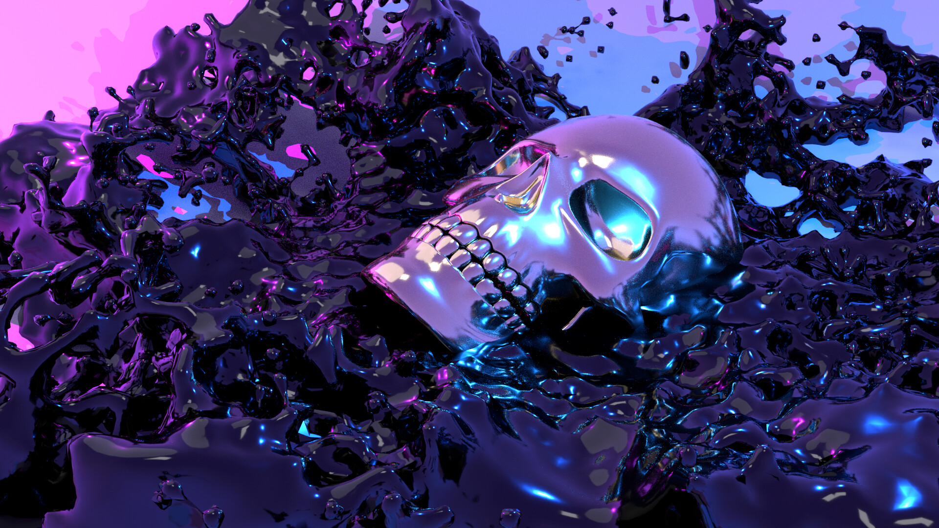 ArtStation - Skull in Liquid