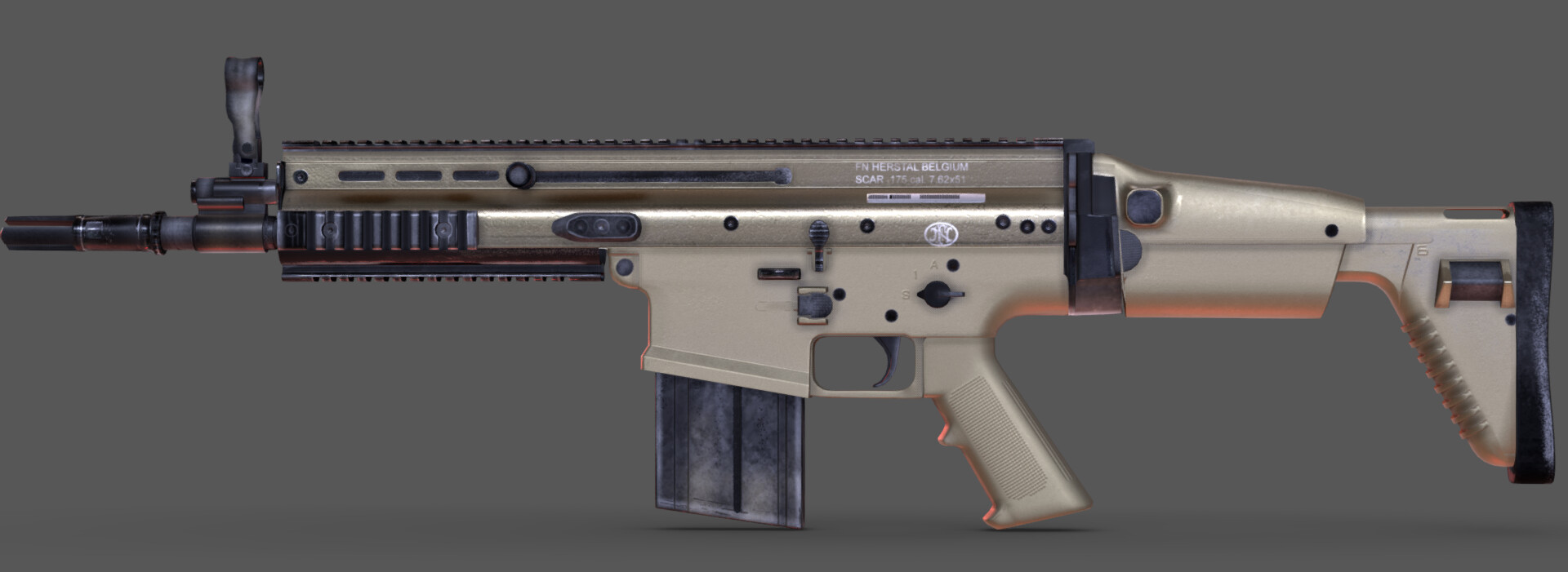 Elliot Whitehouse - SCAR Battle Rifle - PBR game ready model