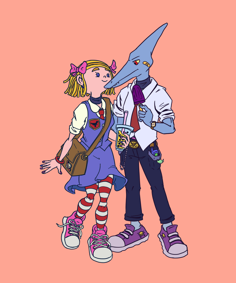 ArtStation - Character redesign - Janni and Ptero.