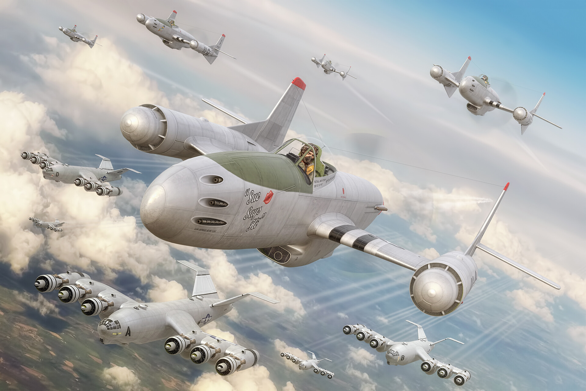 Dieselpunk alternative history artwork by SBD - North American P551