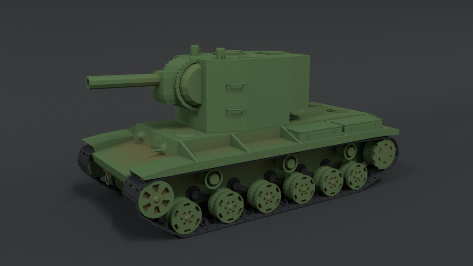 ArtStation - Low Poly Cartoon KV 2 Tank