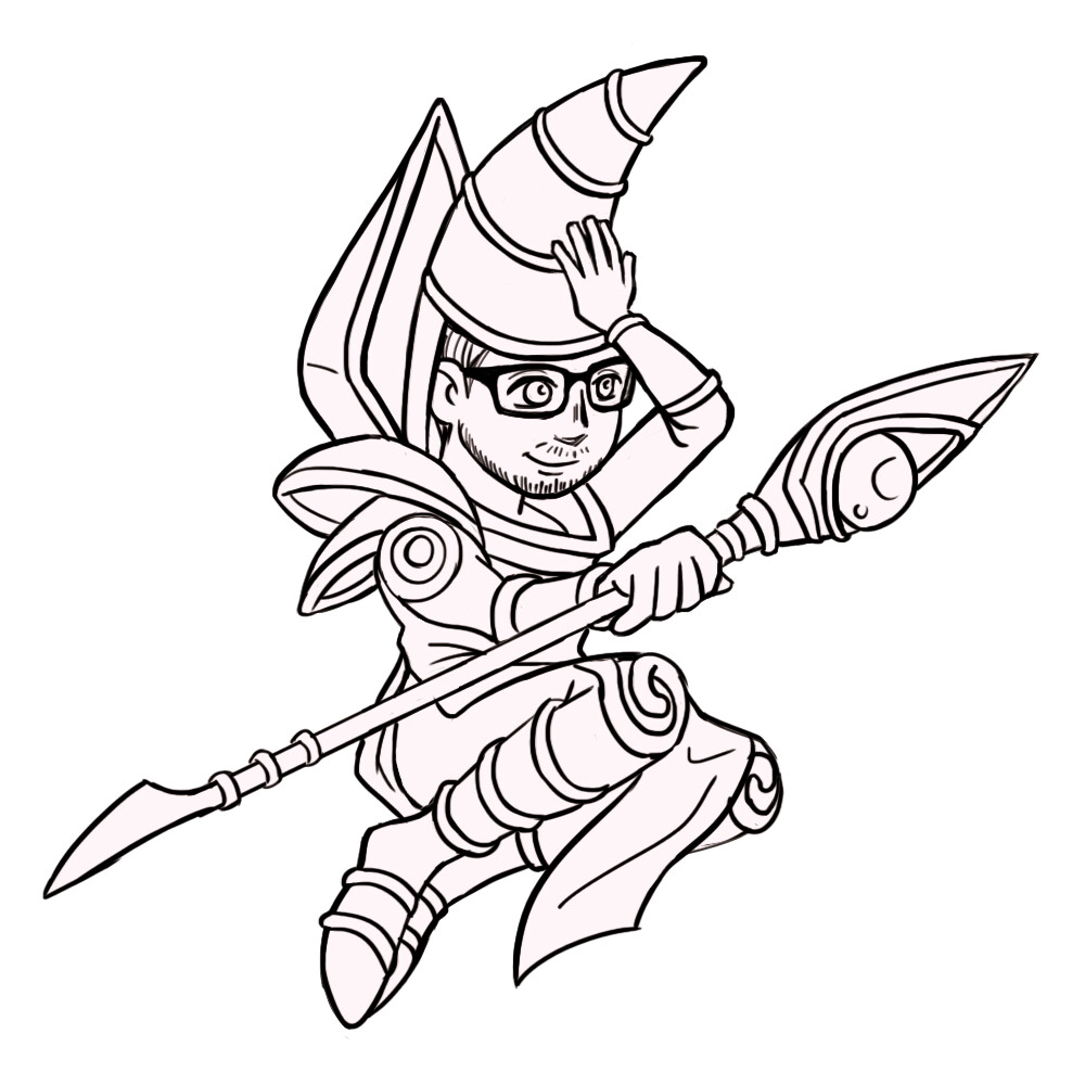 yu gi oh dark magician coloring page