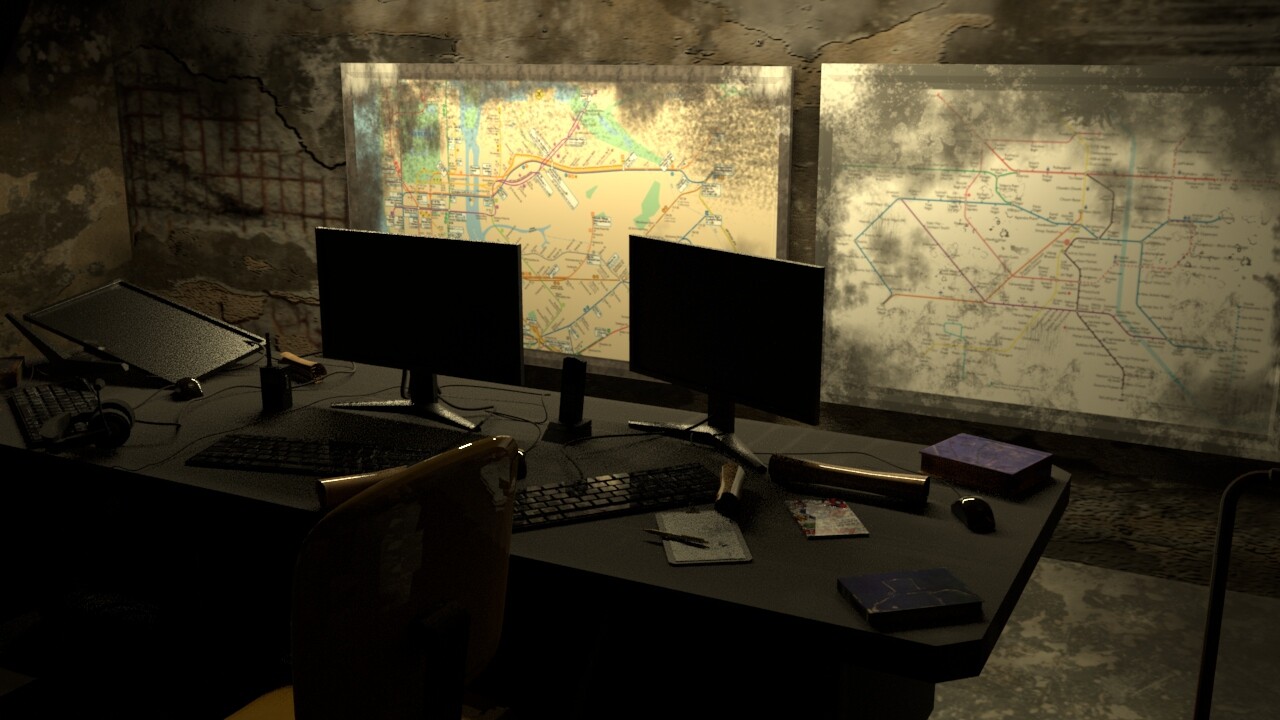 ArtStation - Abandoned subway station control room
