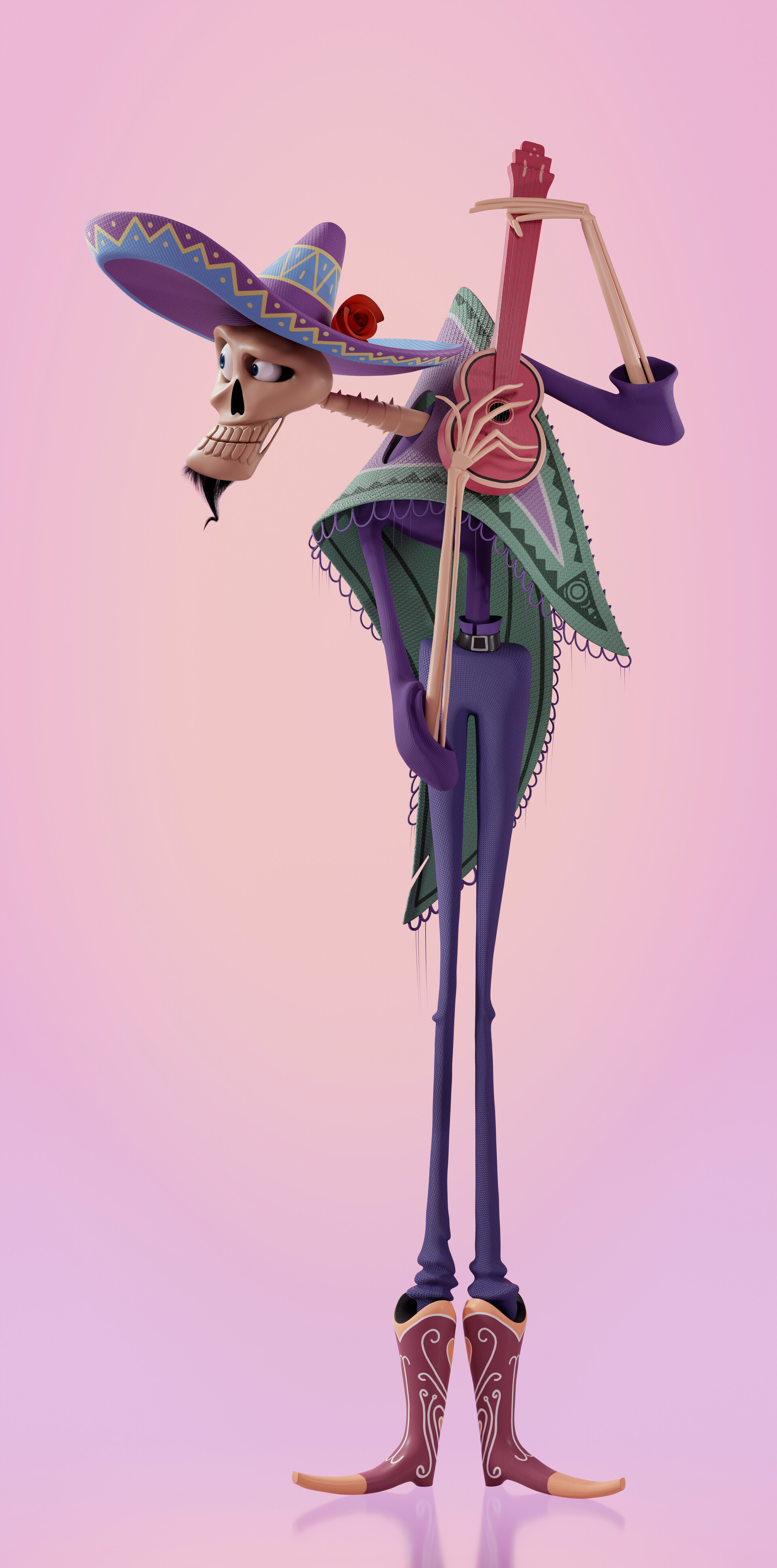 ArtStation - Mexican Skeleton, 3D from 2D