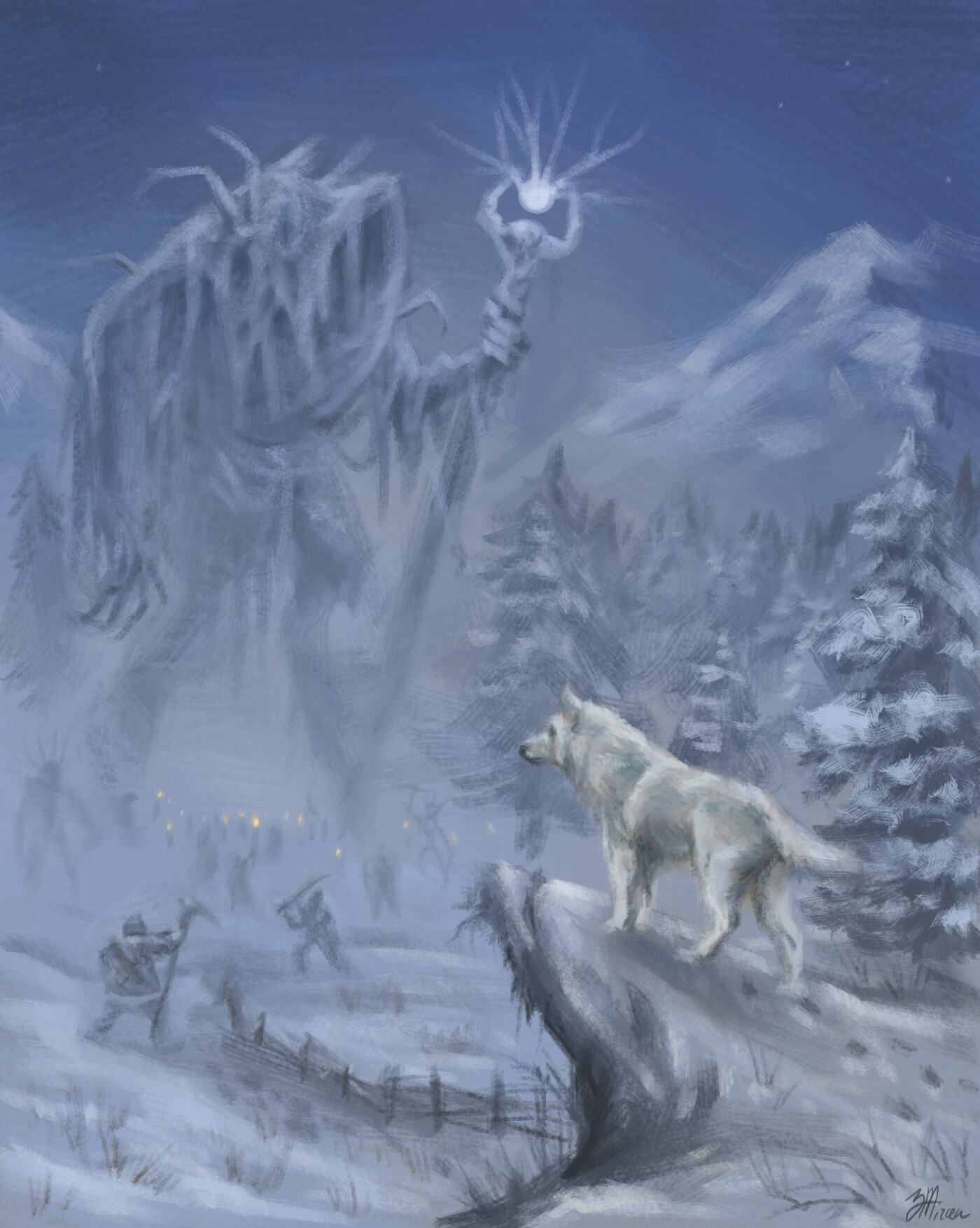 ArtStation - The Wolf and The Old God