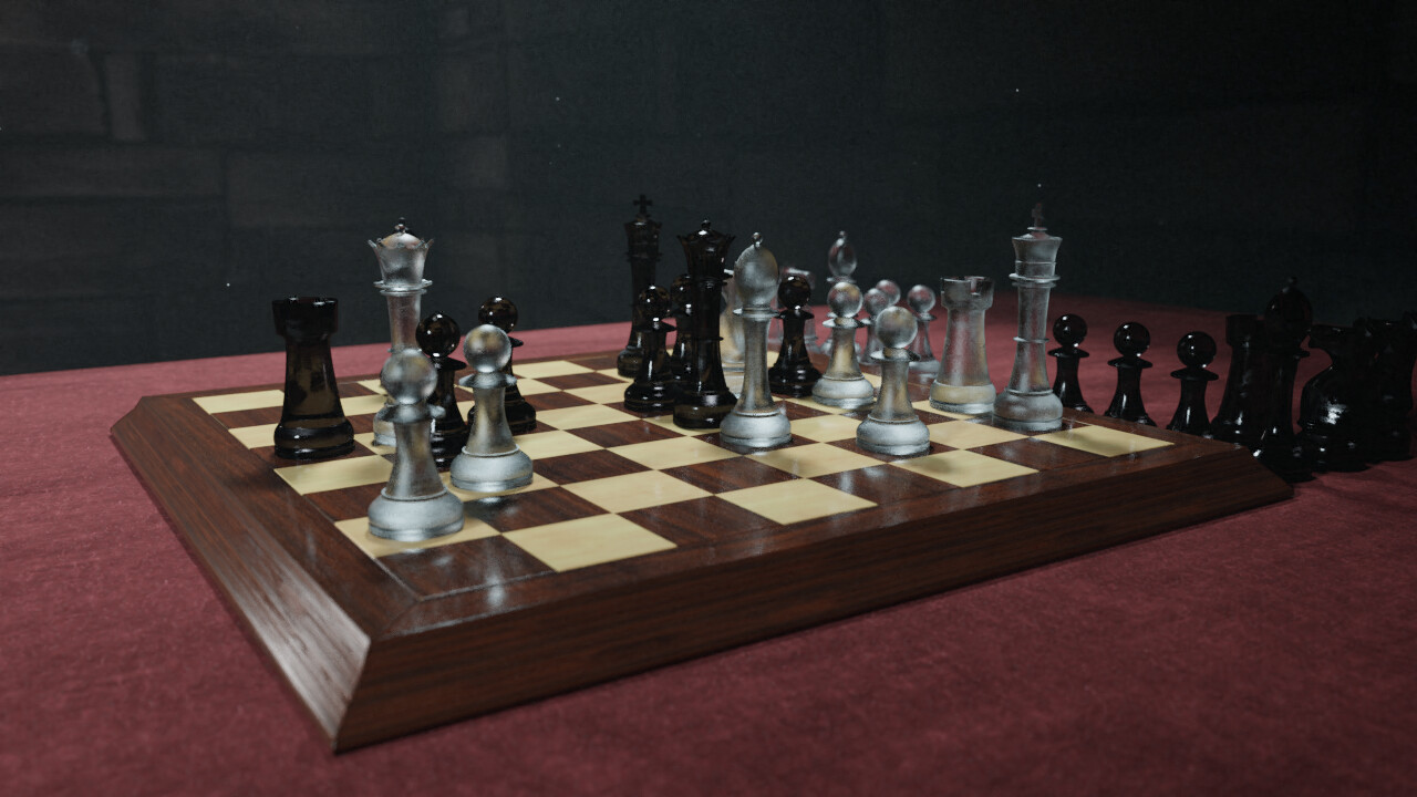 ArtStation - Glass Chess Set