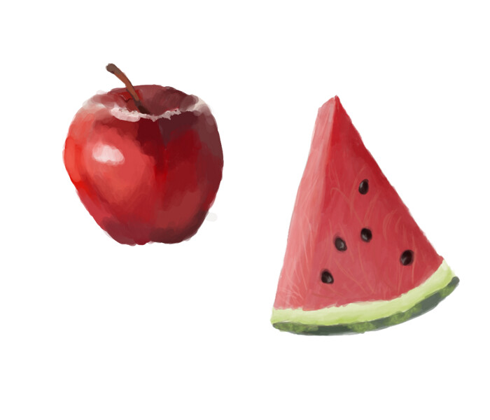 multiple fruits drawing