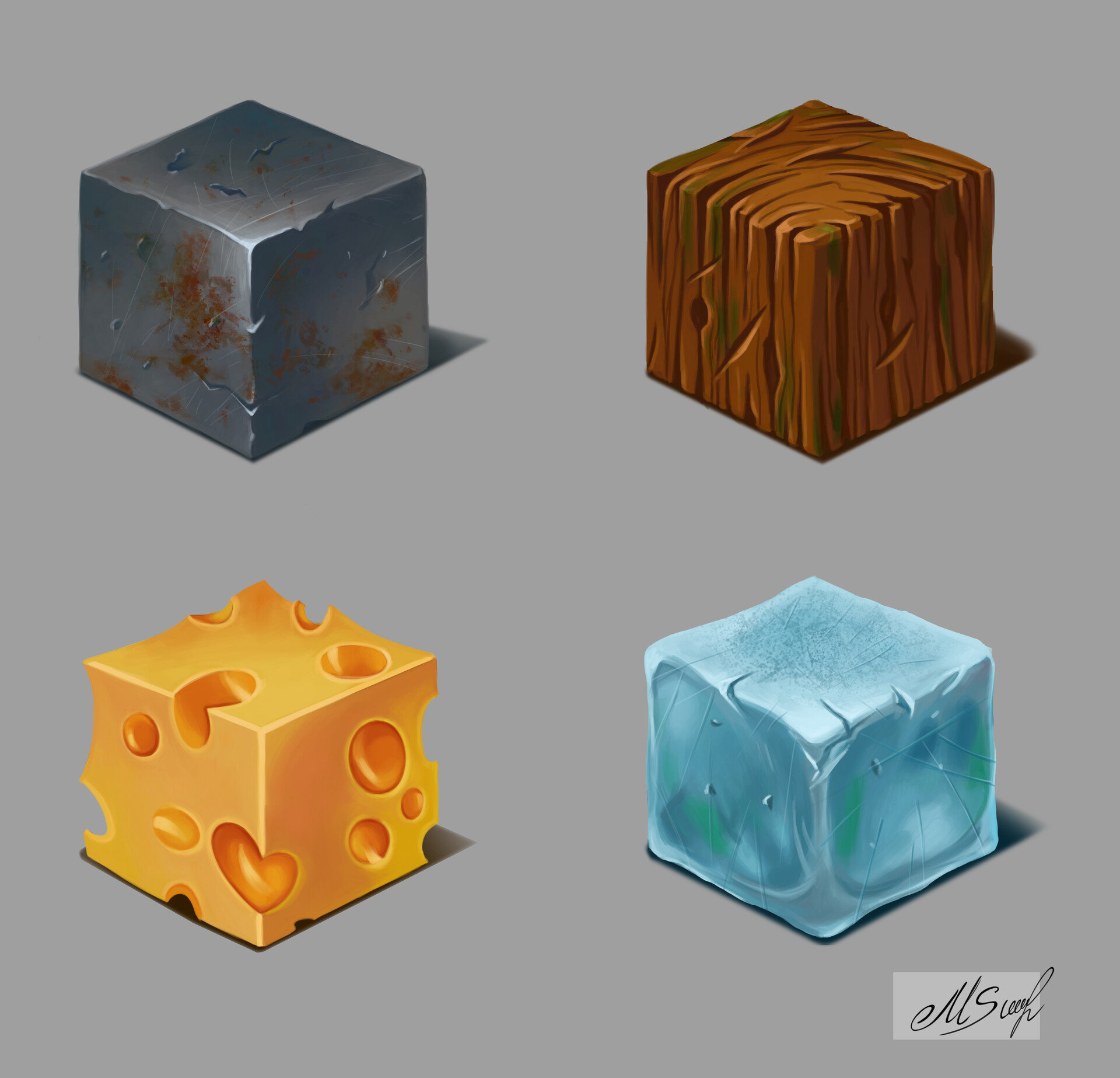 ArtStation - Different textures rendering. 2020.