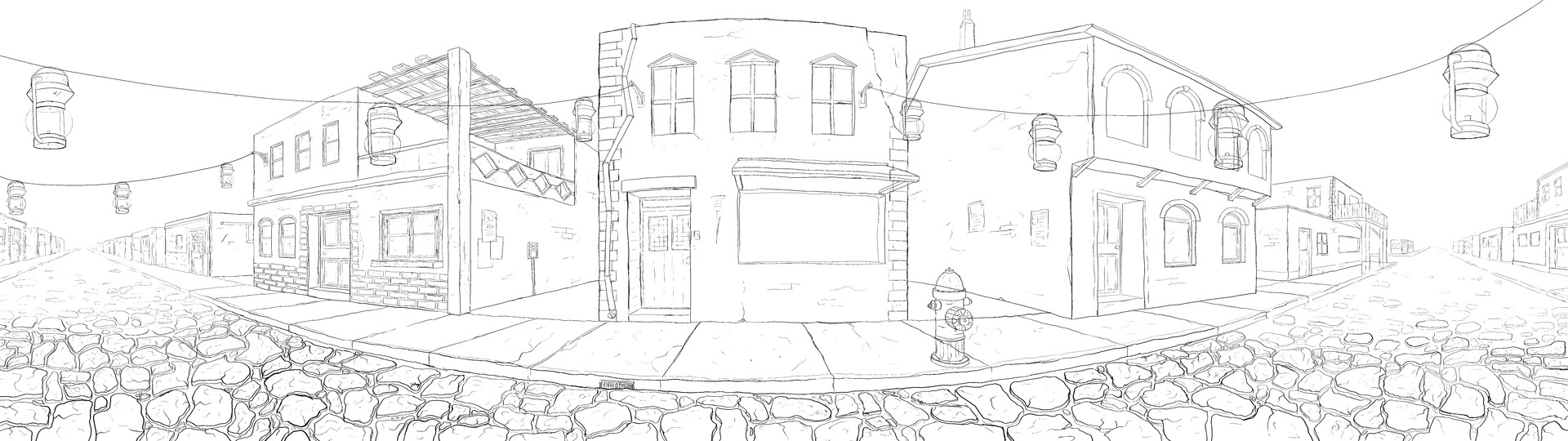 ArtStation - Wide Pan Shot - Linework