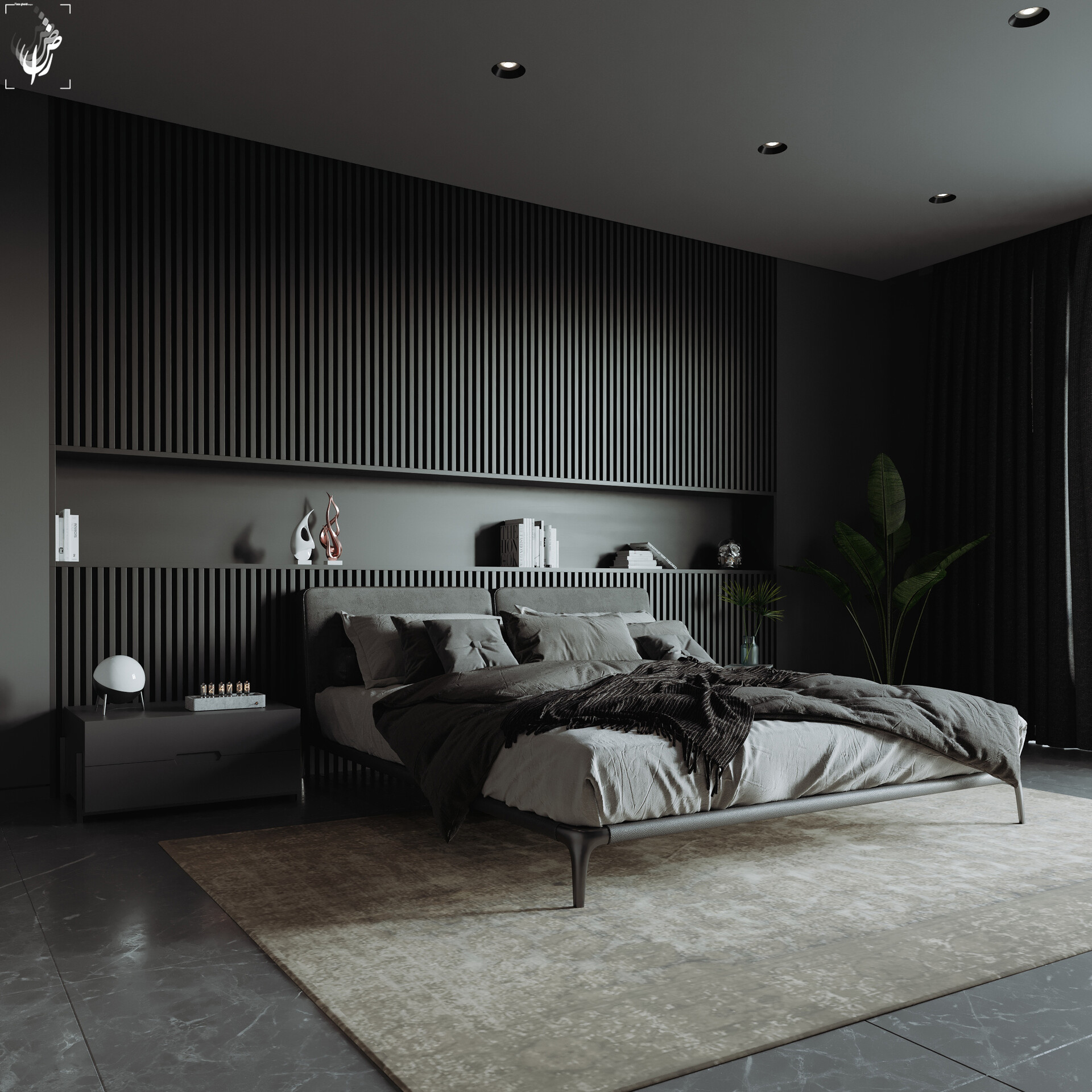 ArtStation - black bedroom