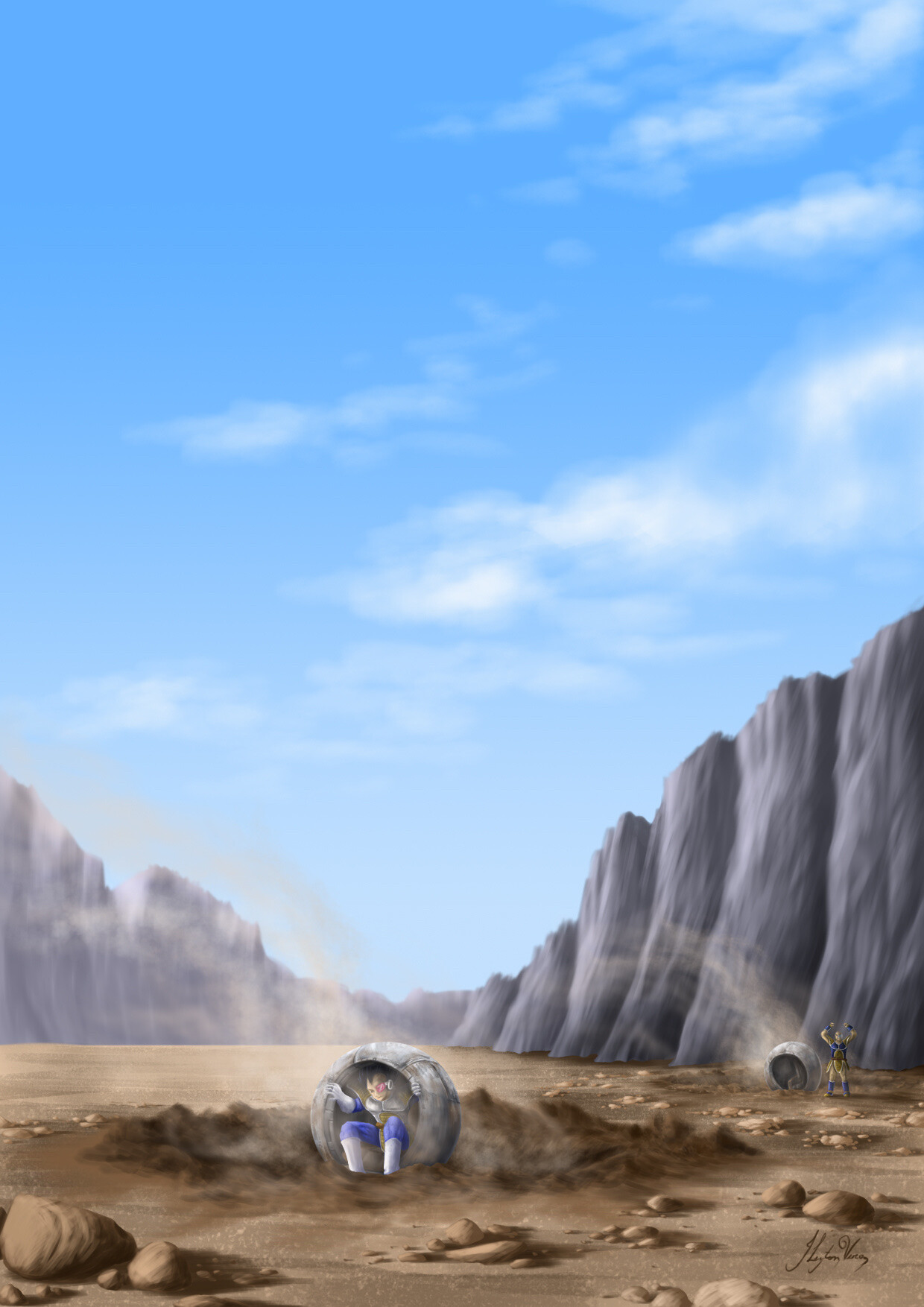 ArtStation - Vegeta and Nappa on earth