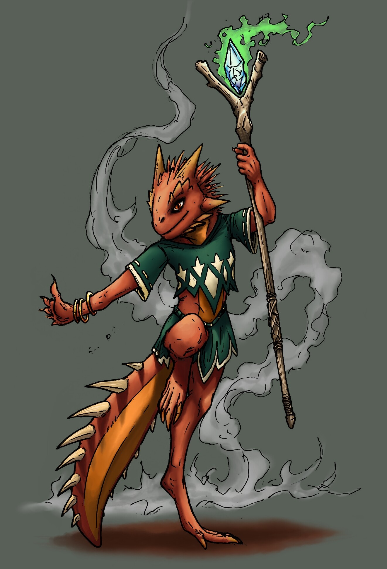 ArtStation - Kobold/lizardling Street Performer Girl