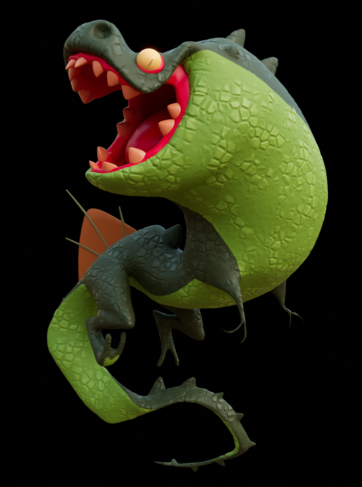 giant lizard animation