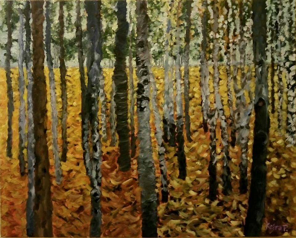 ArtStation - Birch forest (Gustav Klimt)