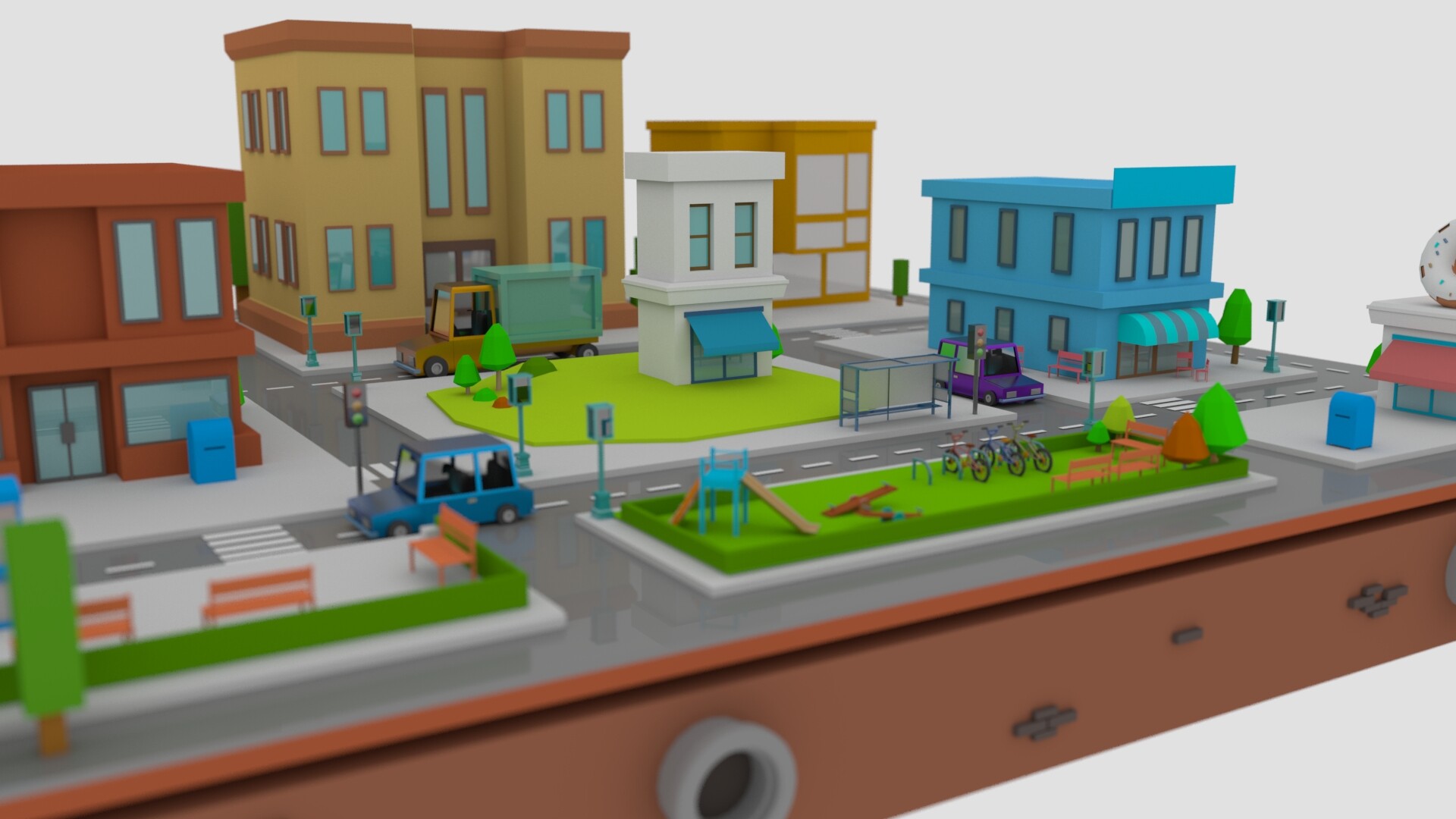 ArtStation - Low poly city