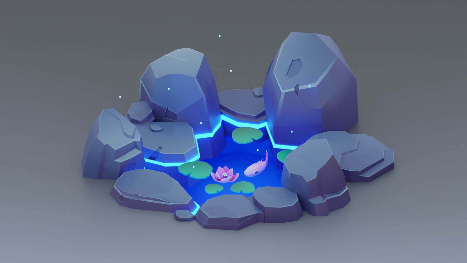 ArtStation - Magic Pond with Fish