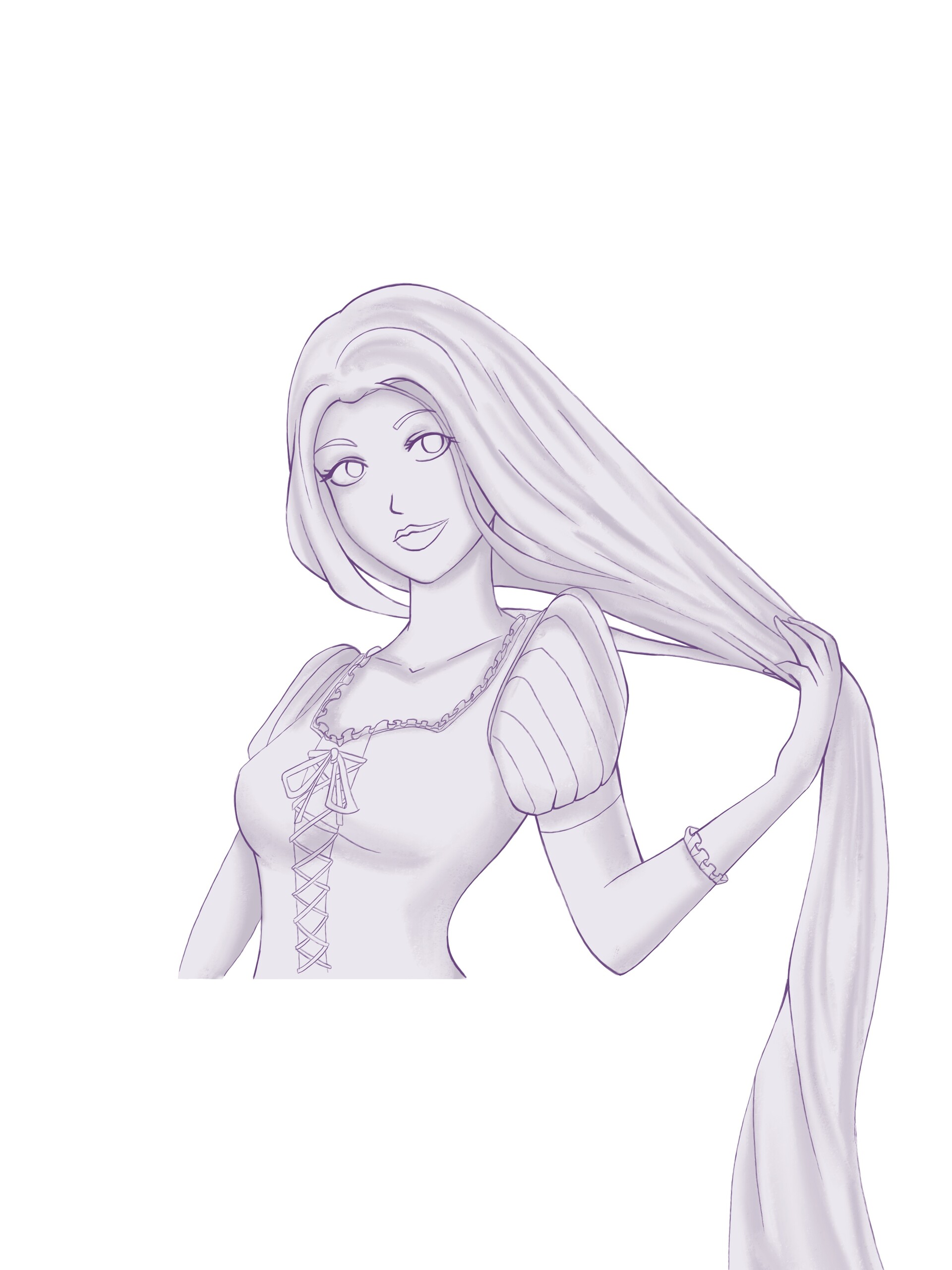 How To Draw Rapunzel From Tangled Full Body