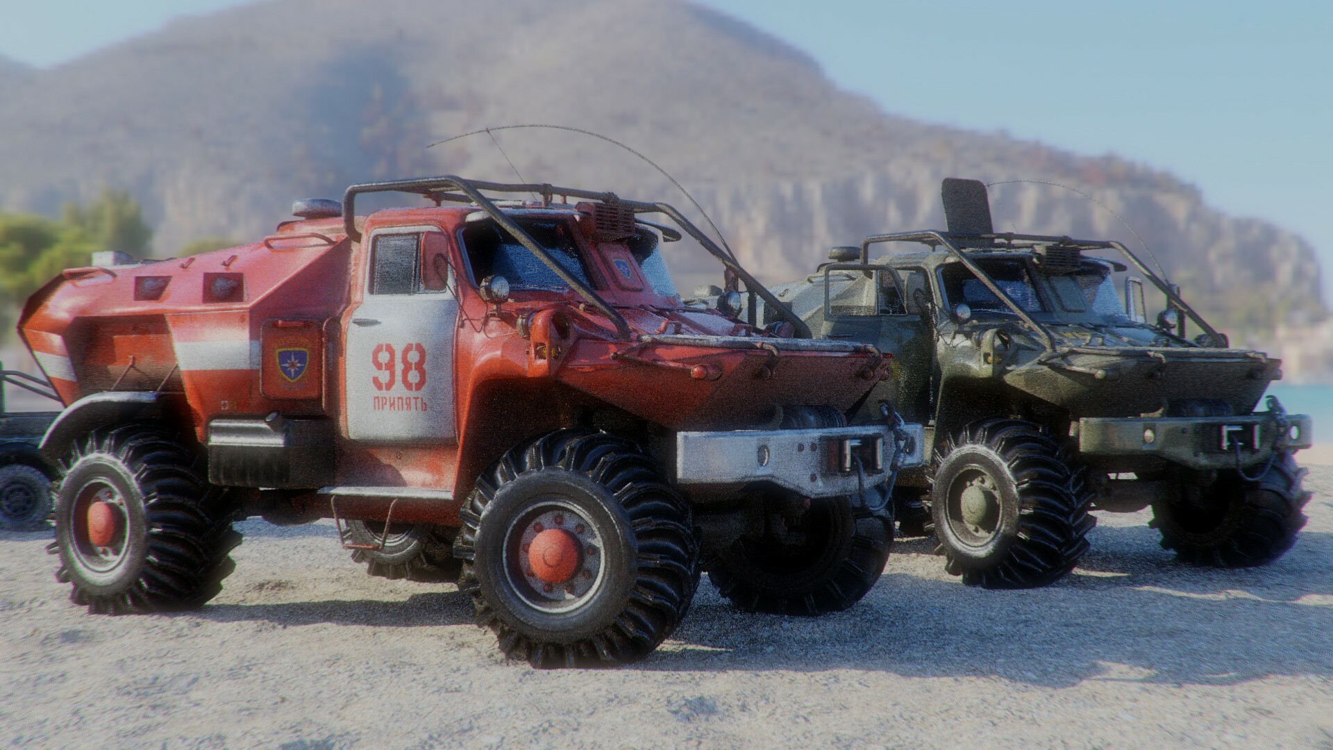 ArtStation - Rerender BTR 80 + GAZ 53 | 170k Tris in Blender LuxCore ...