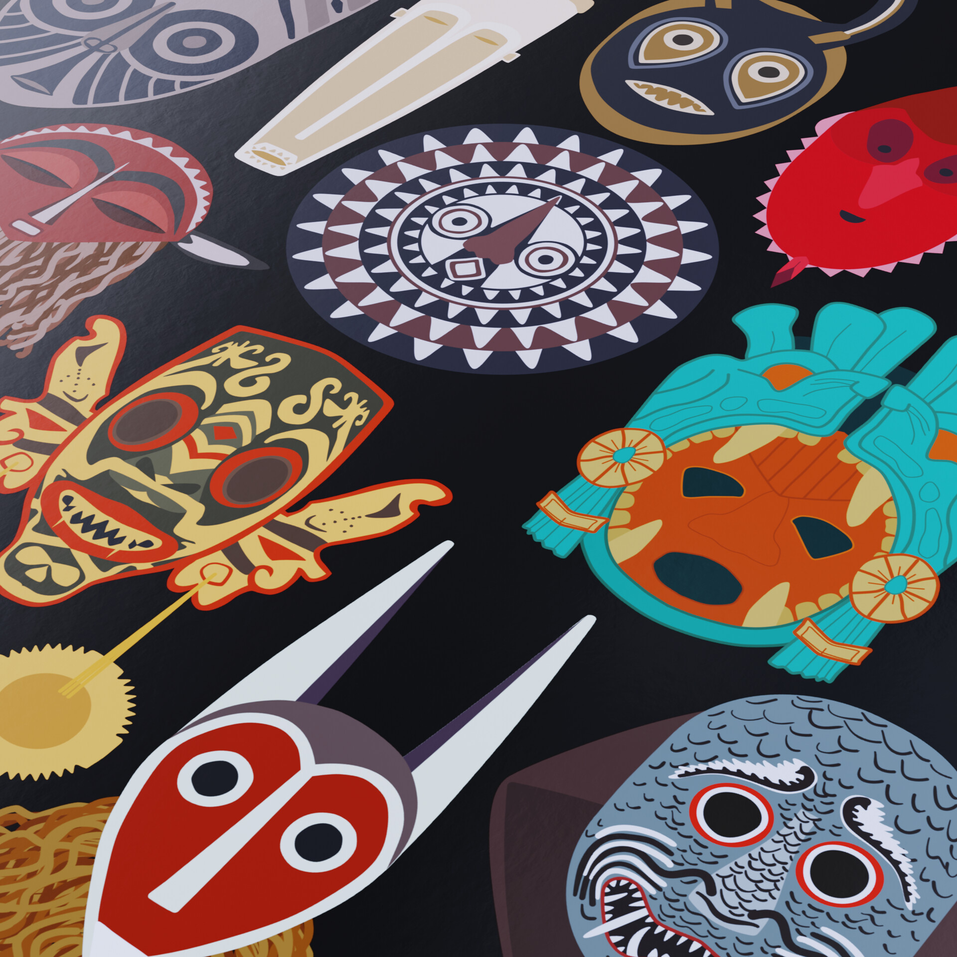 ArtStation - 12 unique hand-drawn Masks Vol. 3