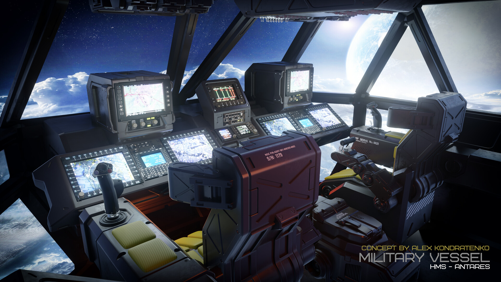 ArtStation - Miltary space vessel HMS - Antares concept design.