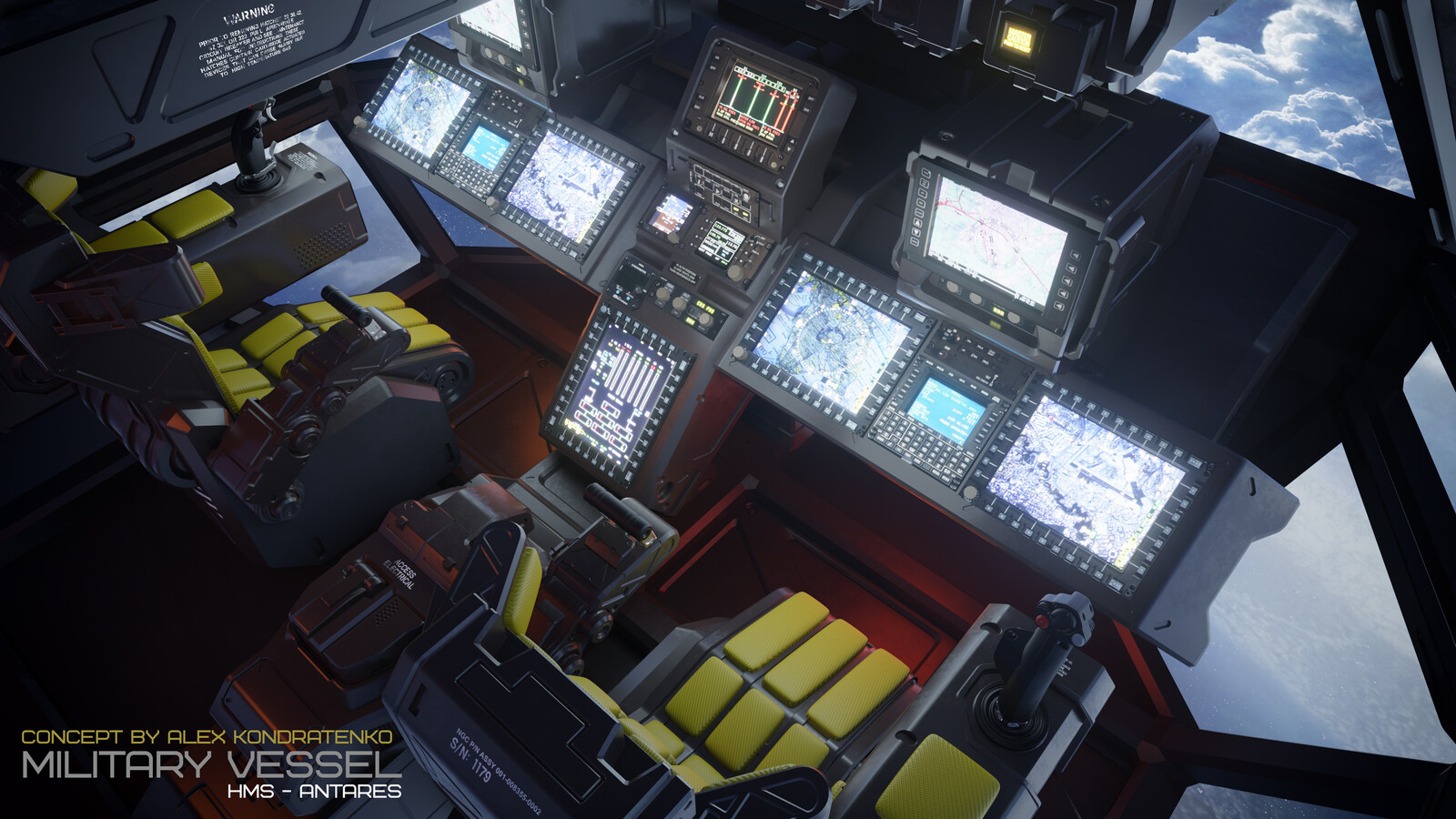 Alexander Kondratenko - Miltary space vessel HMS - Antares concept design.