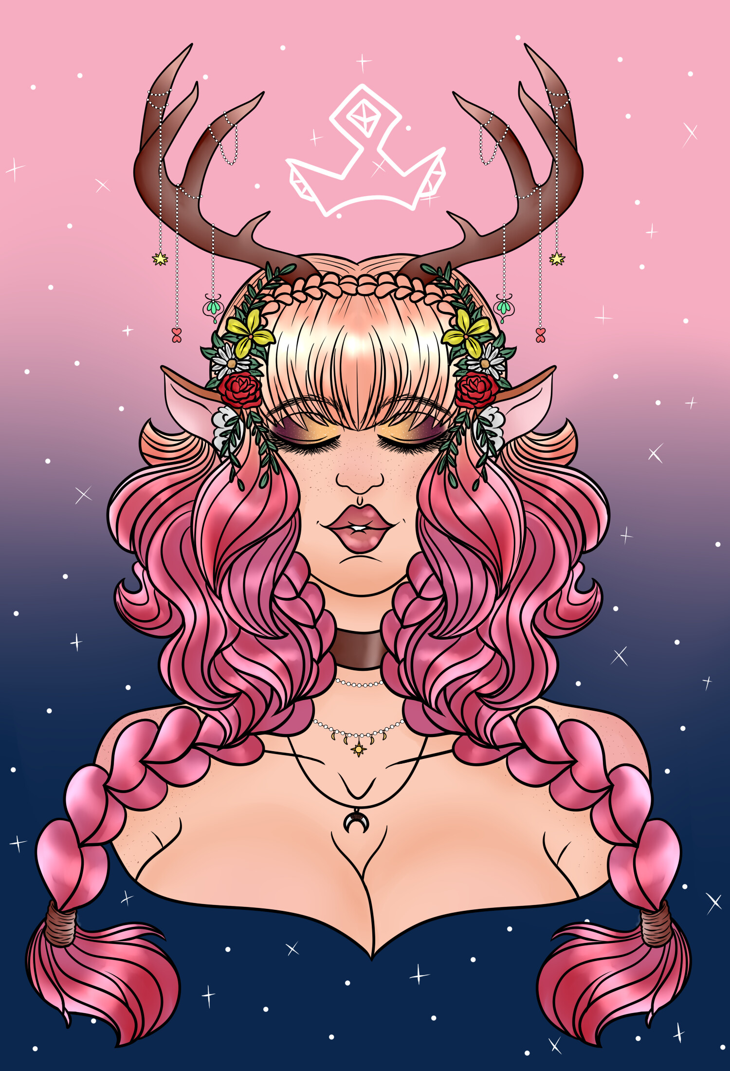 how to draw deer girl