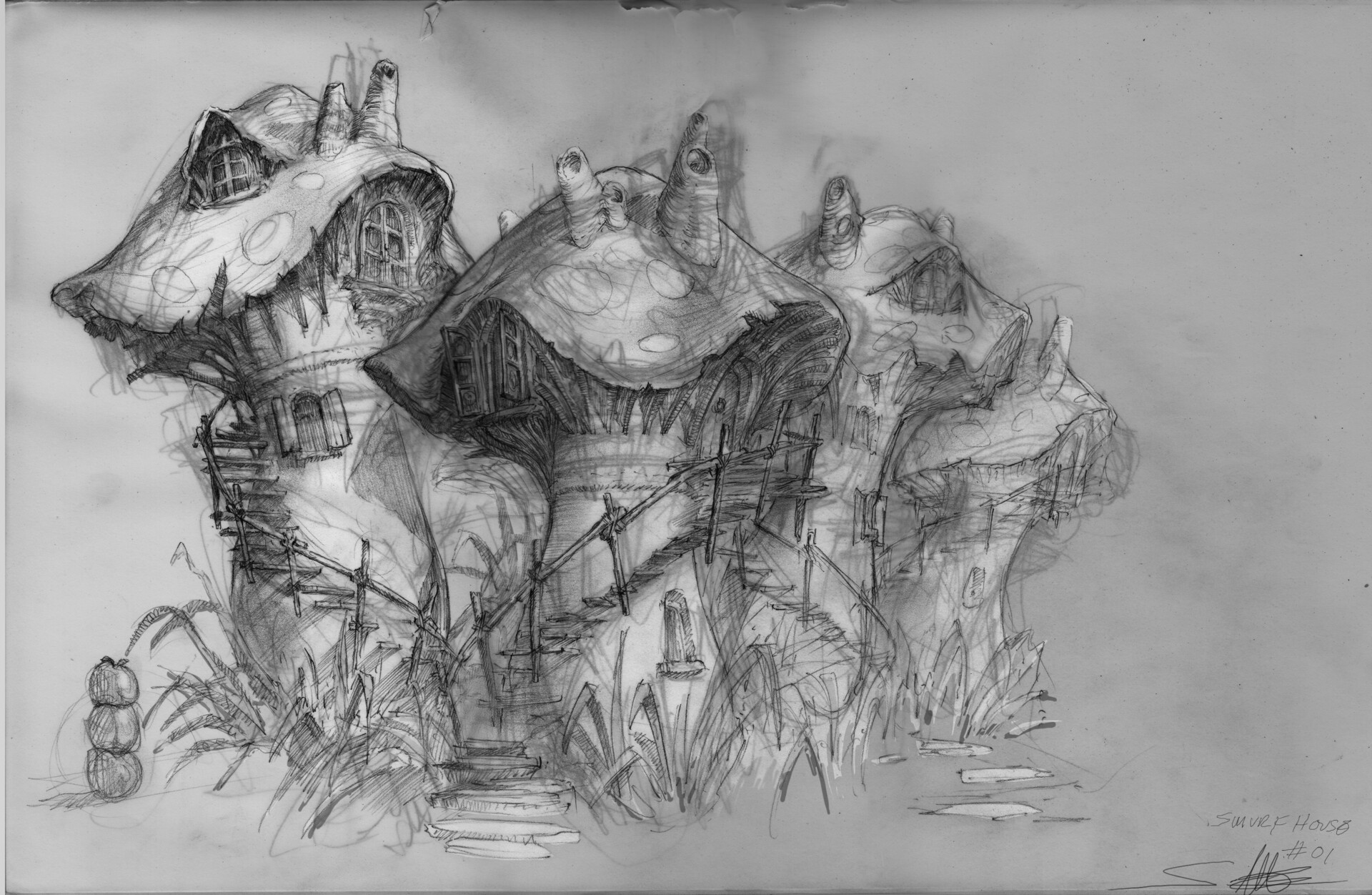 ArtStation - The Smurf's Movie - Rough Smurf's House