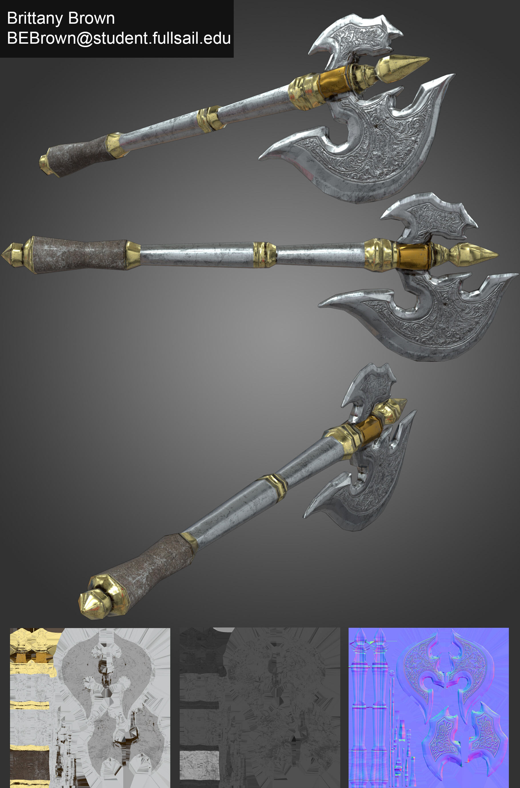 ArtStation - Two-Handed Battle Axe Model Week 3