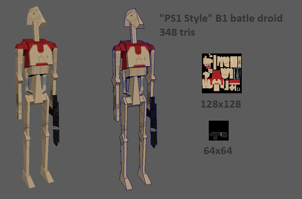 ArtStation - PS1 style B1 battle droid