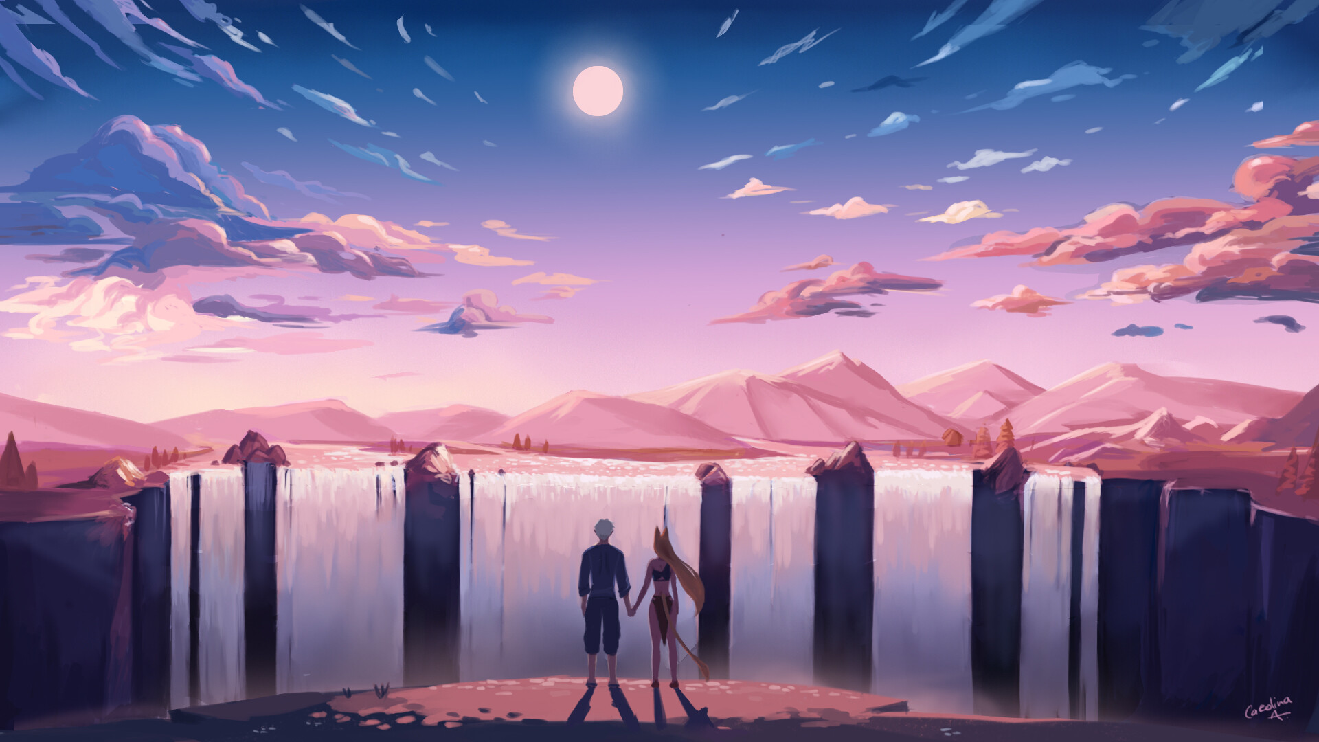 ArtStation - Pink sunset