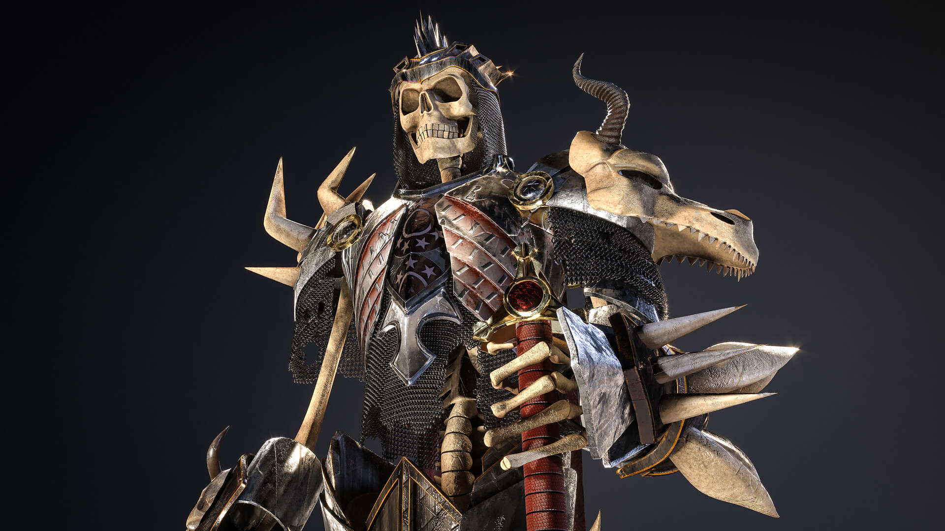 ArtStation - Skeleton worrier (modeling, texturing, lighting, and ...