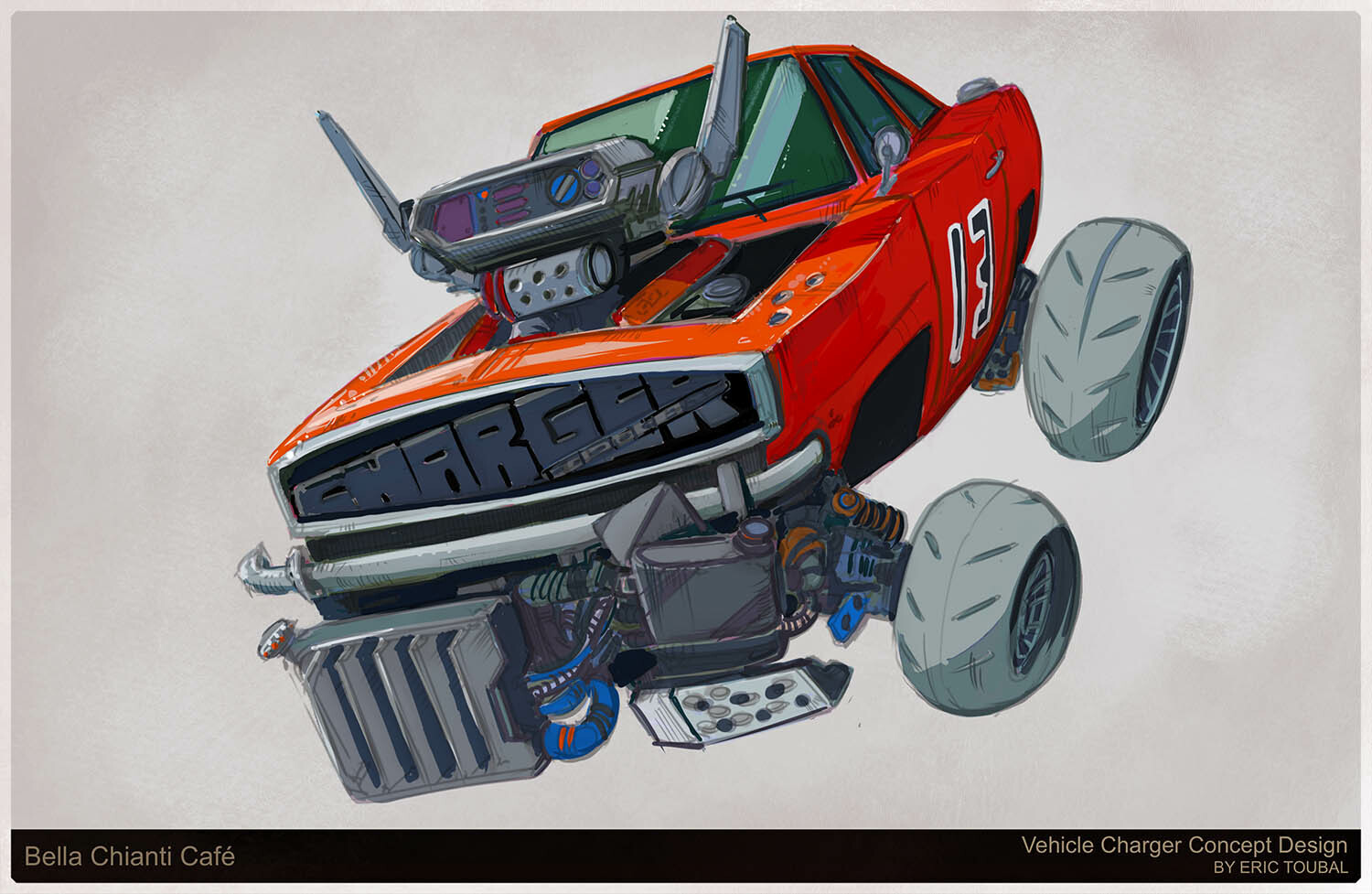 ArtStation - Concept art - vehicle design Mech Charger + callouts sketches