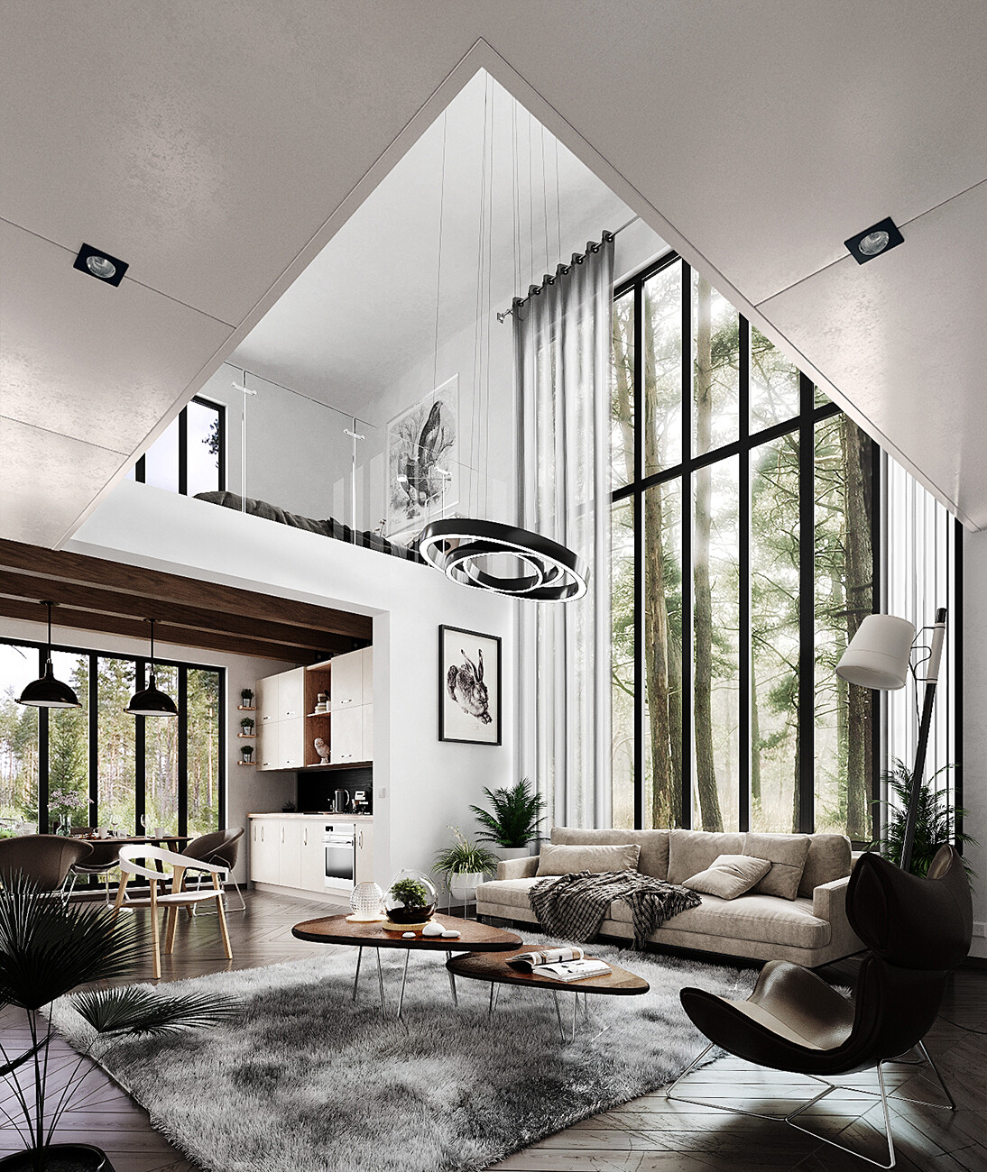 ArtStation - Visualization of combined space. Design by Freedes Studio