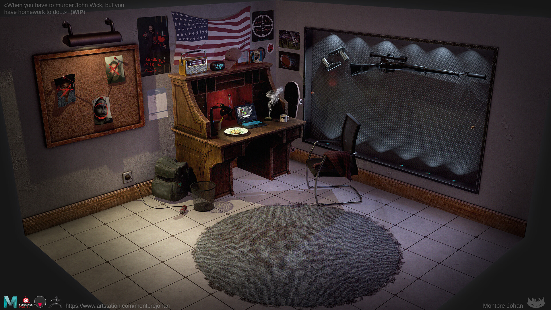 ArtStation - Assassin’s bedroom Wip