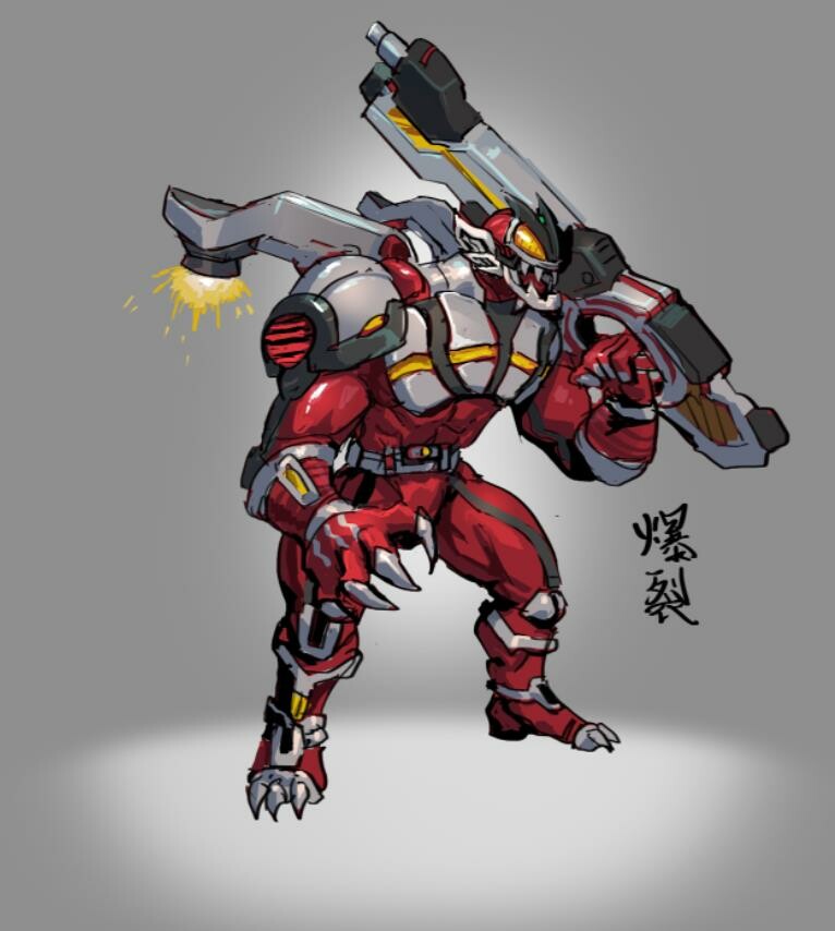 ArtStation - maskedrider 555 blaster werewolf