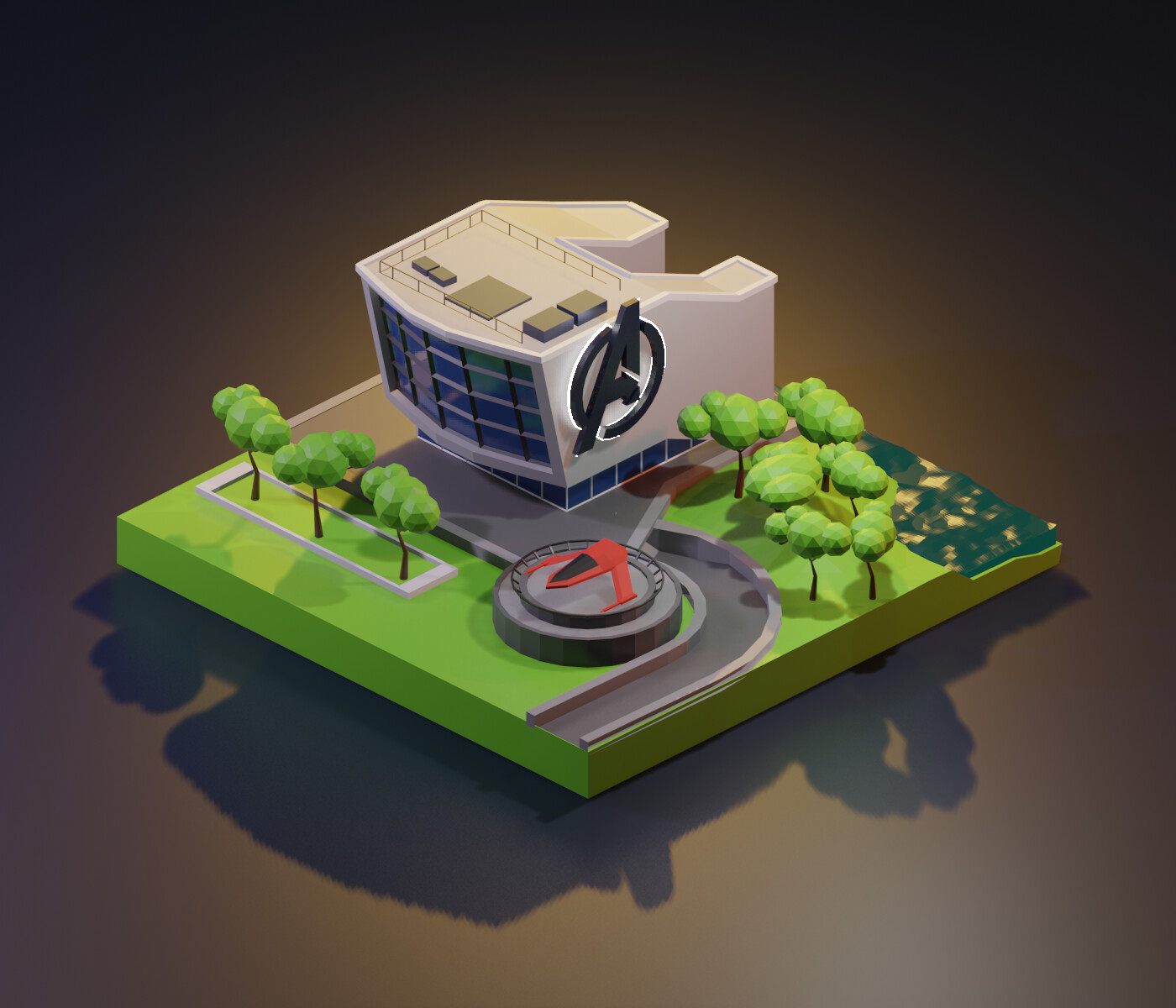 ArtStation - Avengers Headquarters low poly