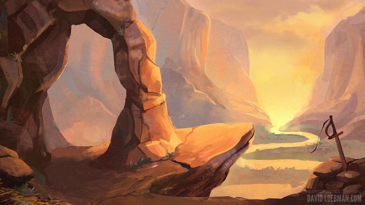 ArtStation - Sunset over the Badlands