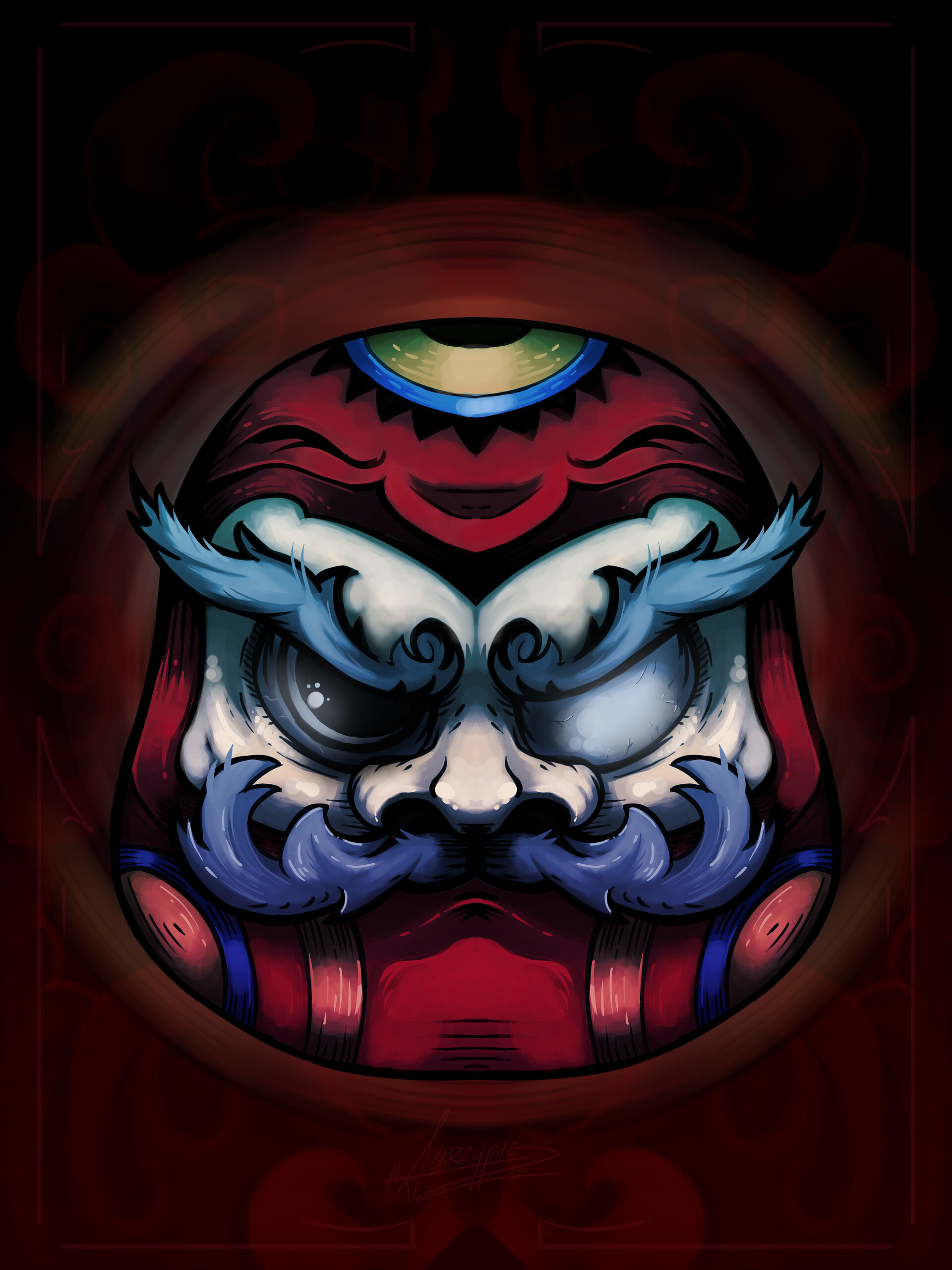 ArtStation - Daruma Doll Illustration