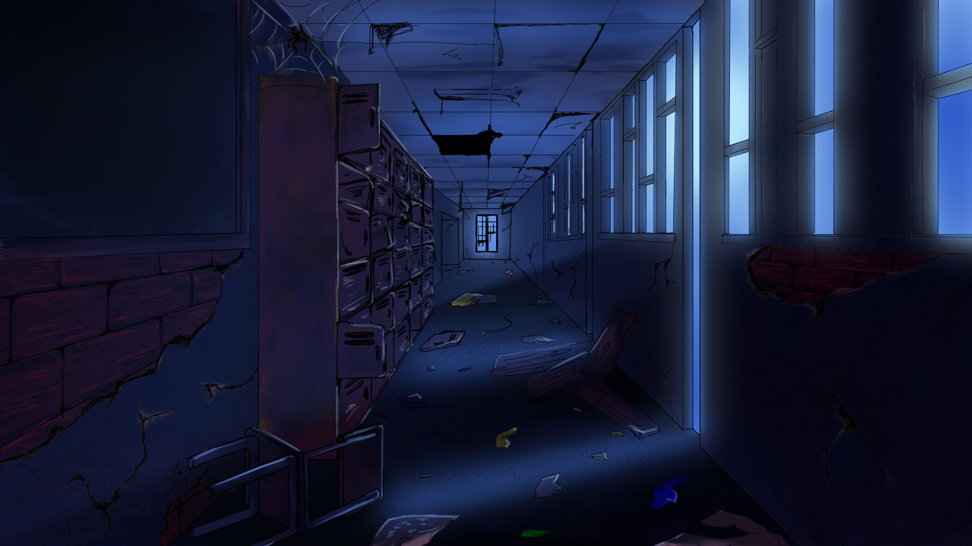 empty school hallways webcomic