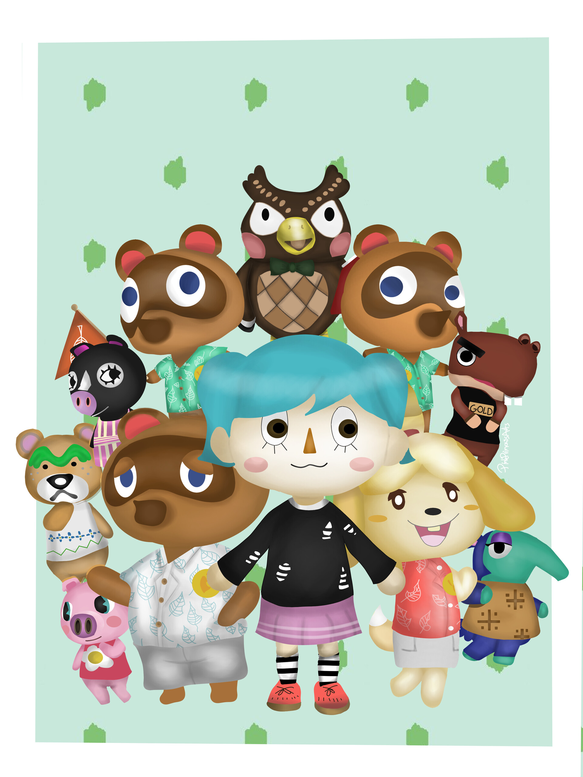 ArtStation - Animal crossing poster with my villigars